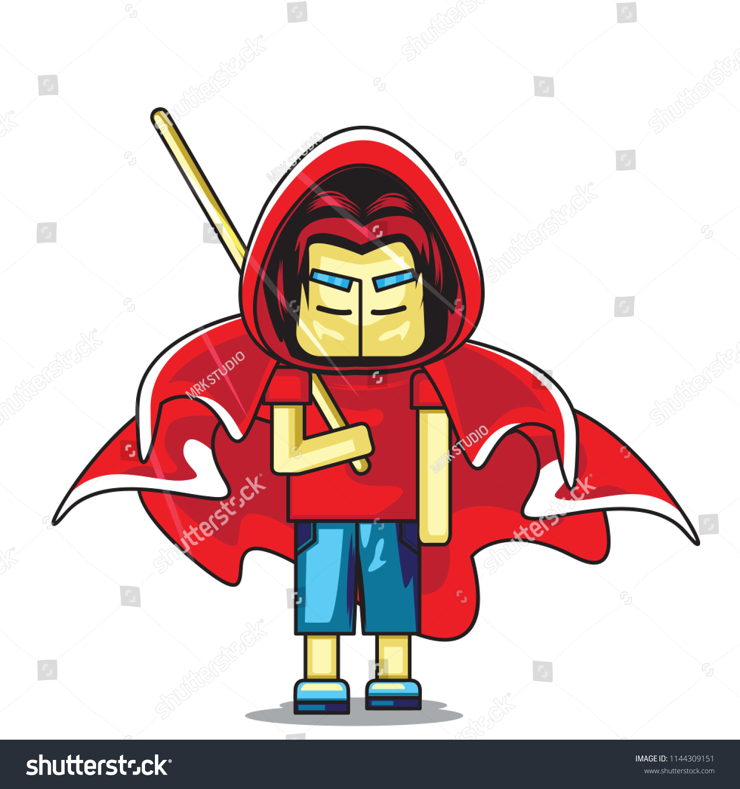 Vector Illustration Young Boy Stick Eps10: vector de stock (libre de ...