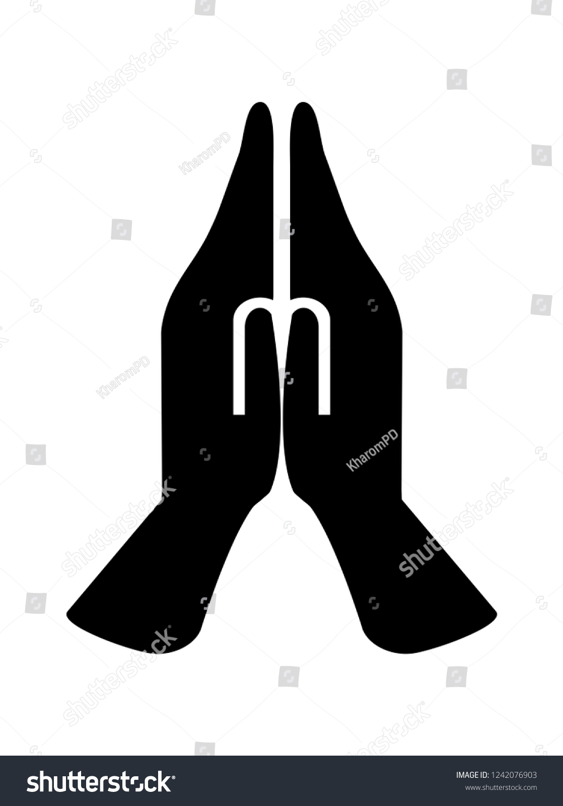 Vector Illustrations Hand Prayer Icon Stock Vector (Royalty Free ...