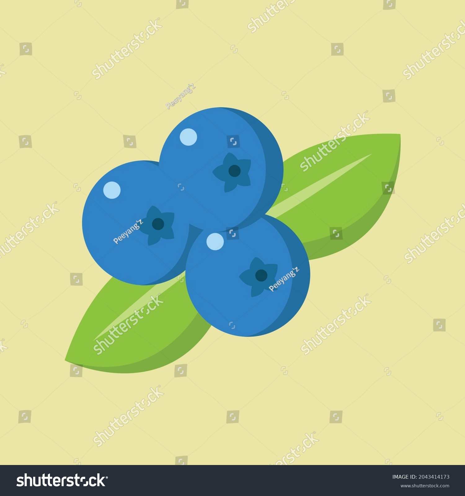 Vector Illustrator Fruit Symbol Blueberry Stock Vector (Royalty Free ...