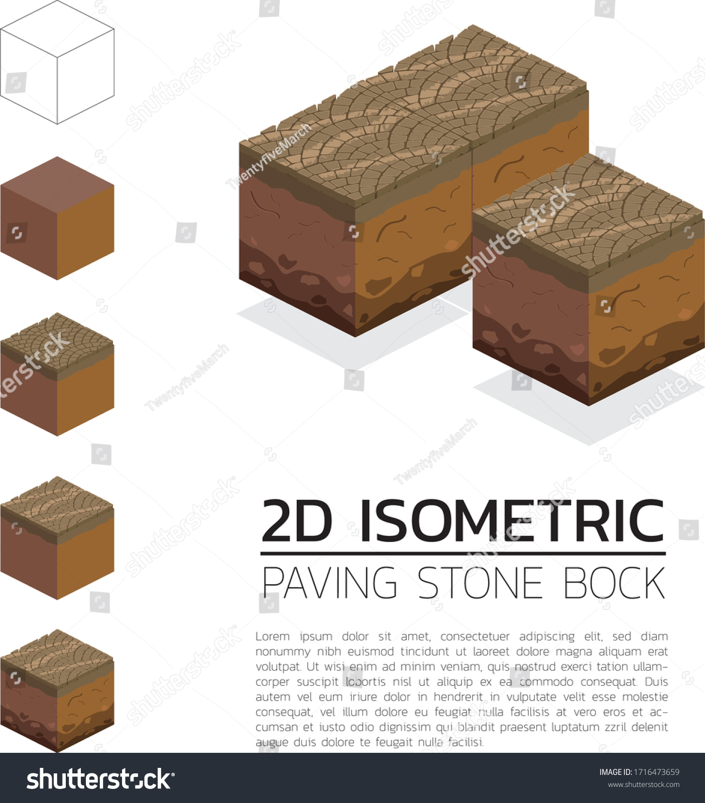 Vector Illustrator Isometric Paving Stone Stock Vector (Royalty Free ...