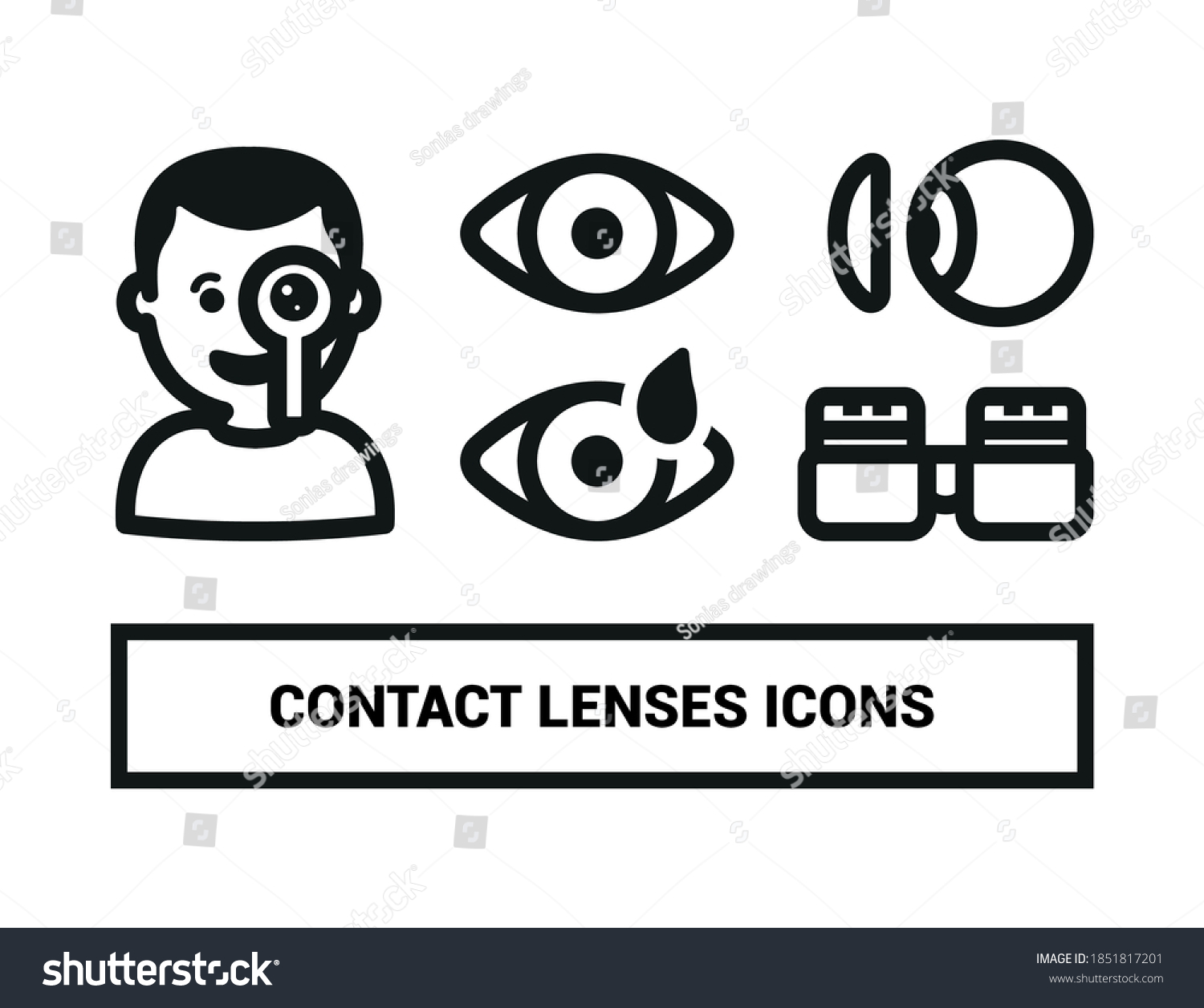 Vector Image Contact Lens Icon Collection Stock Vector (Royalty Free ...