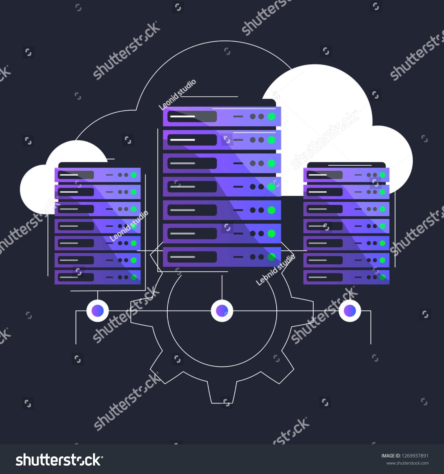 Vector Image Data Center Data Collection Stock Vector (Royalty Free ...