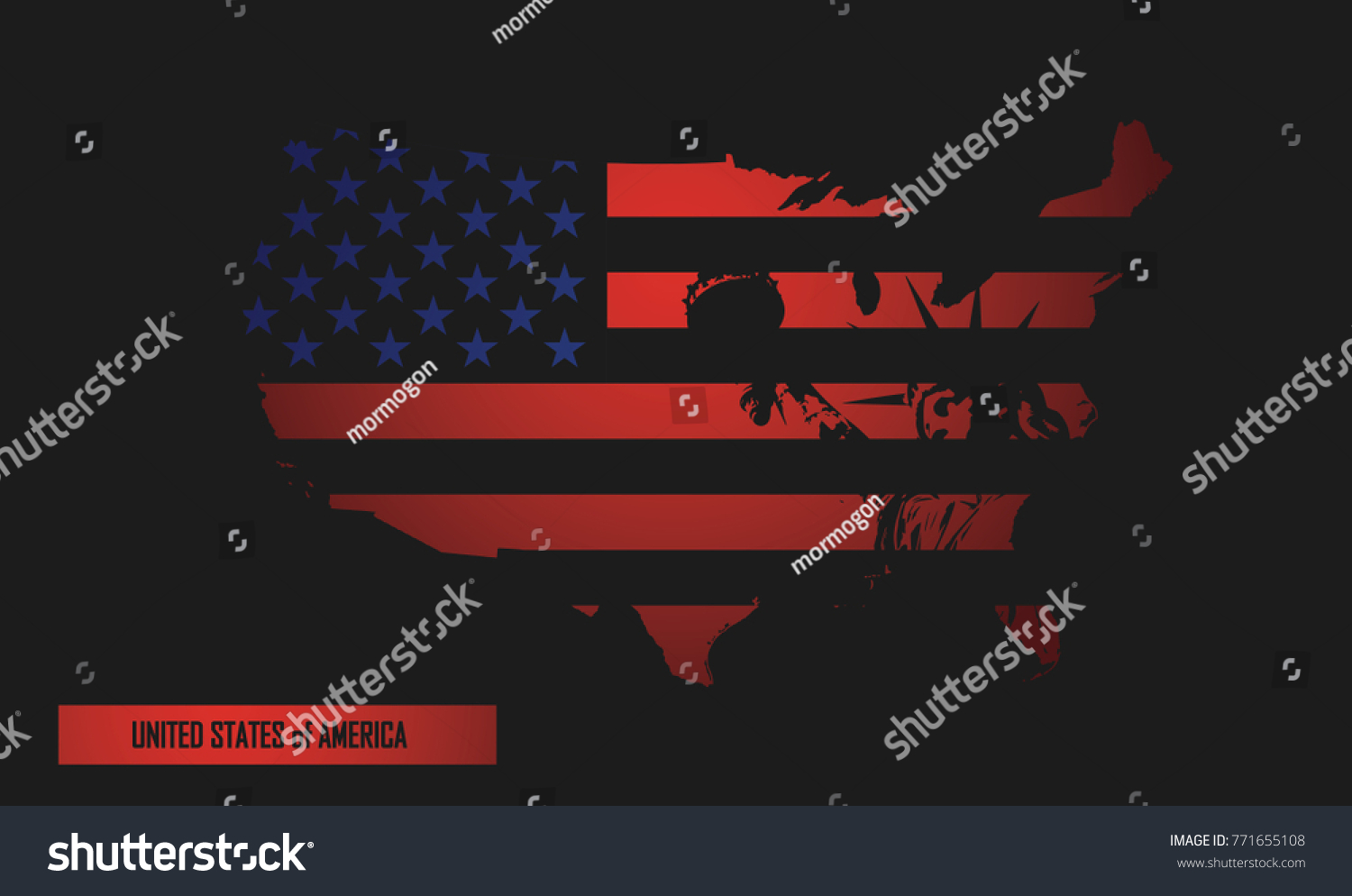 Vector Image Usa Map Stock Vector (Royalty Free) 771655108