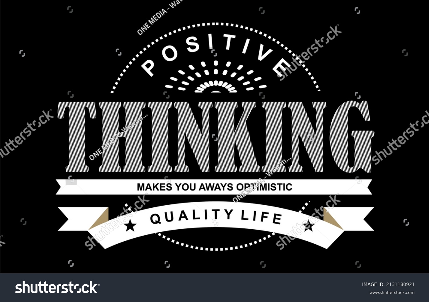 Vector Image Words Positive Thinking On Stock Vector (Royalty Free ...