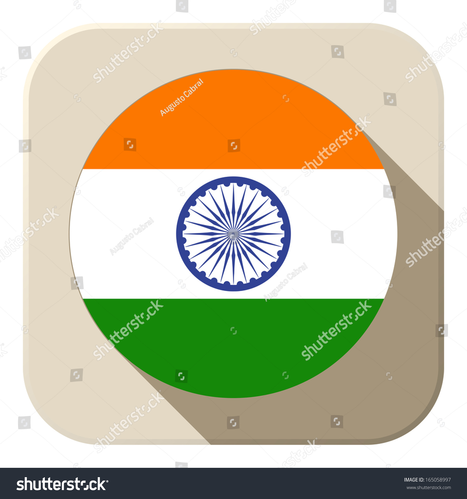 Vector India Flag Button Icon Modern Stock Vector (Royalty Free ...