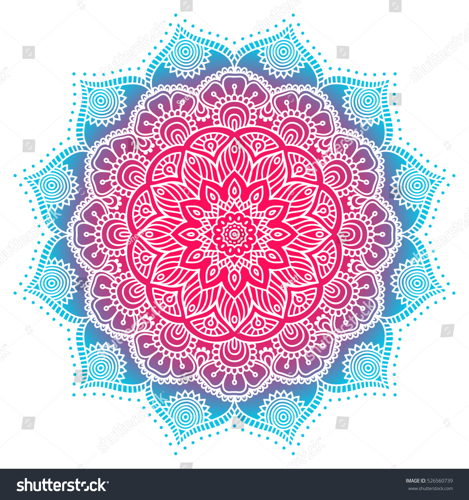 Vector Indian Mandala Stock Vector (Royalty Free) 526560739 | Shutterstock