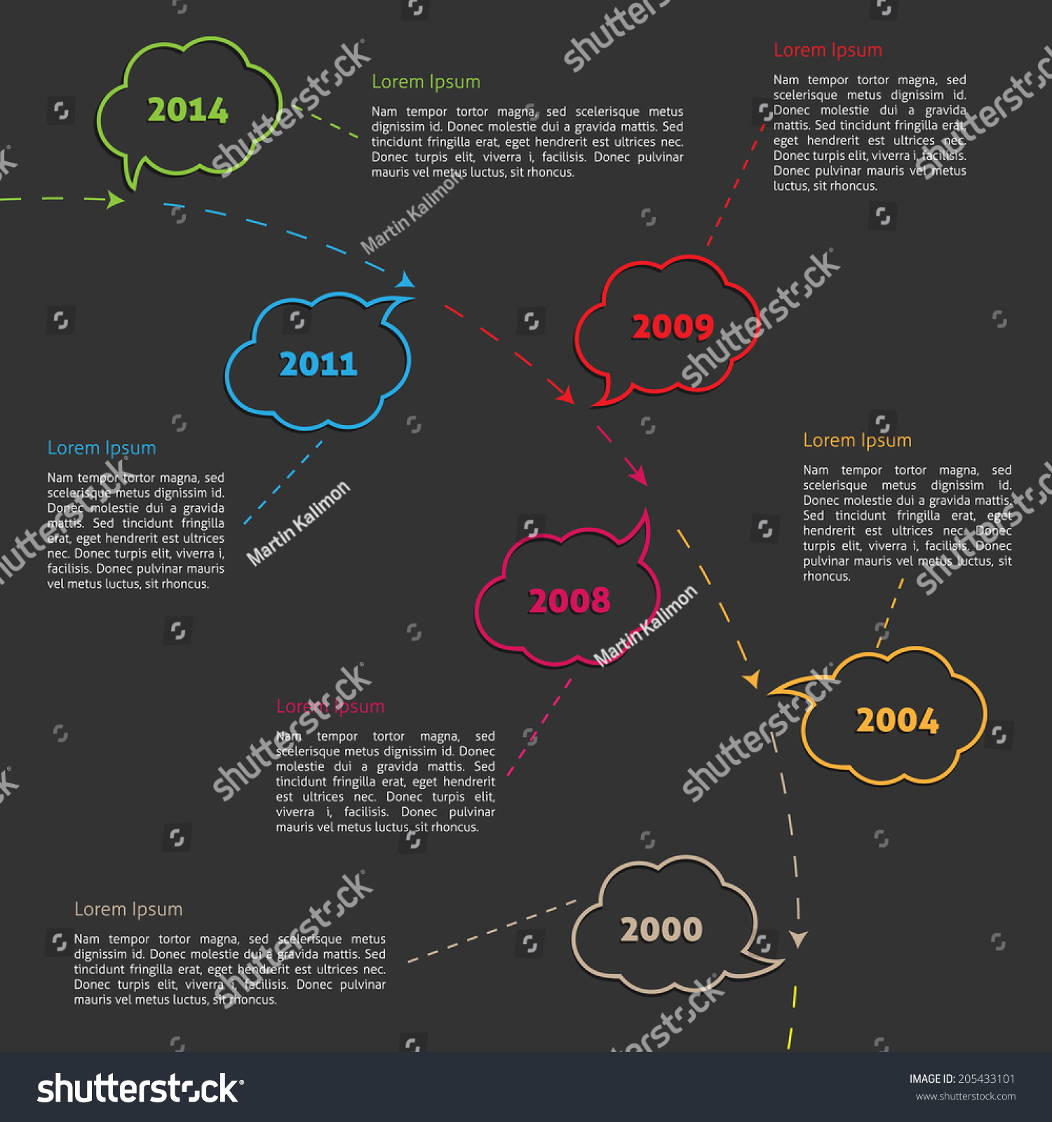Vector Info Graphic Timeline Bubbles Stock Vector (Royalty Free) 205433101