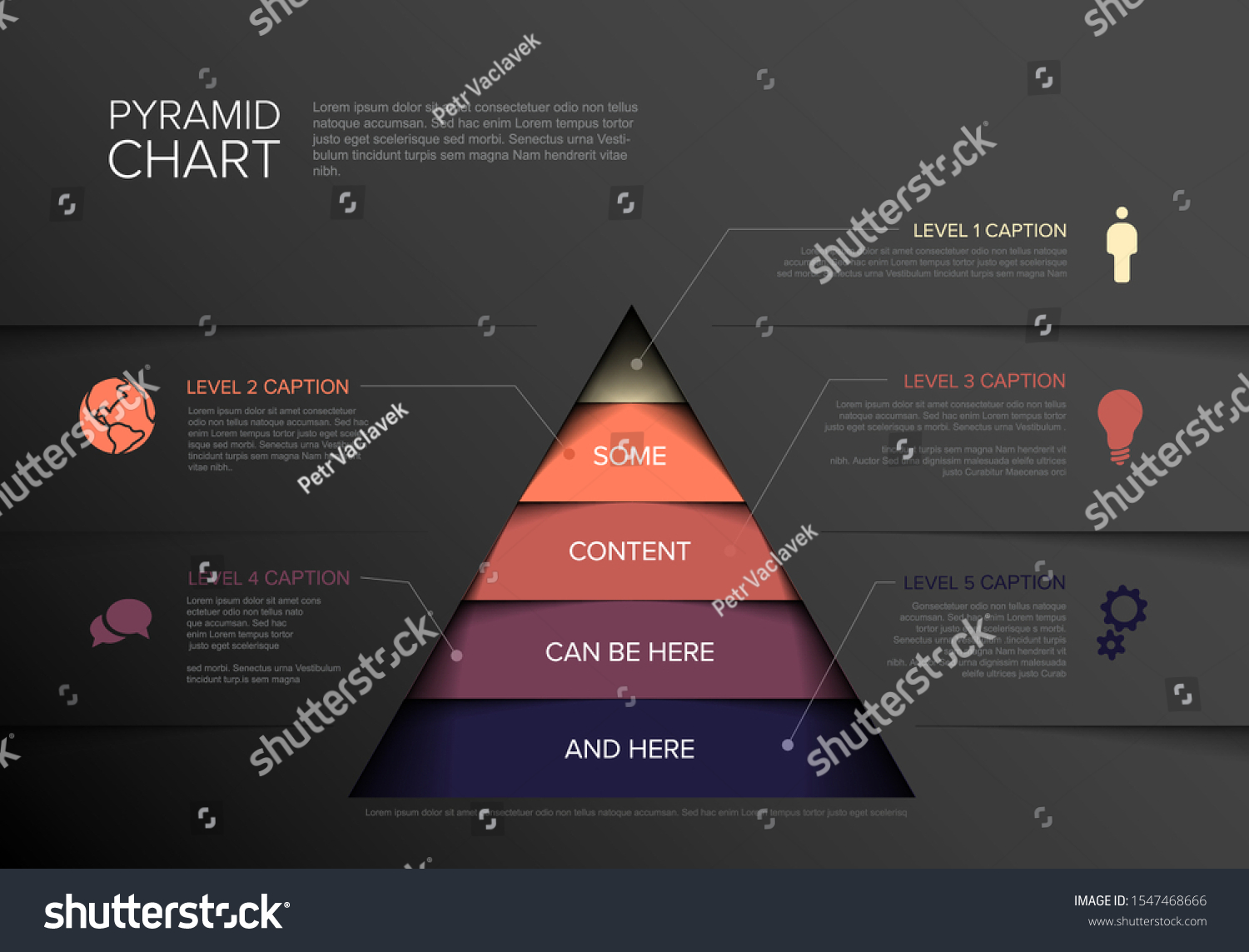 Vector Infografía de cinco niveles Hoja: vector de stock (libre de ...