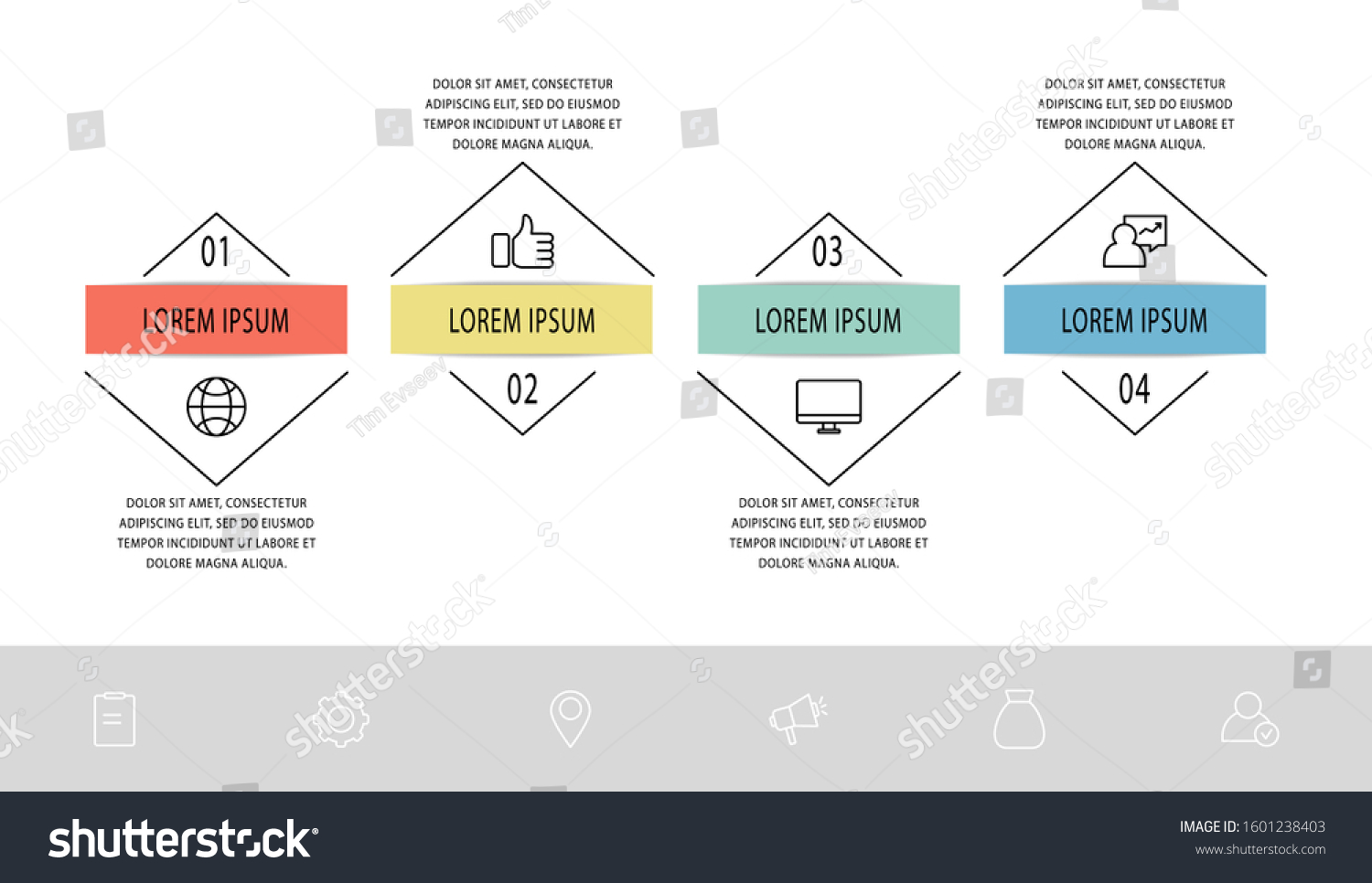 Vector Infographic Flat Template Triangle Arrows Stock Vector (Royalty ...