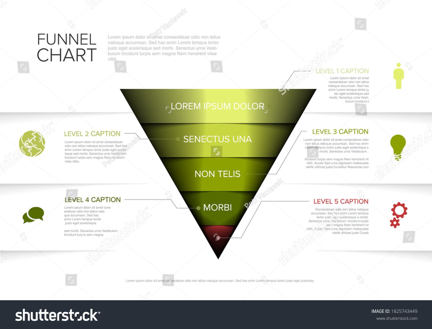 Vector Infographic Funnel Level Layers Template Stock Vector (Royalty ...