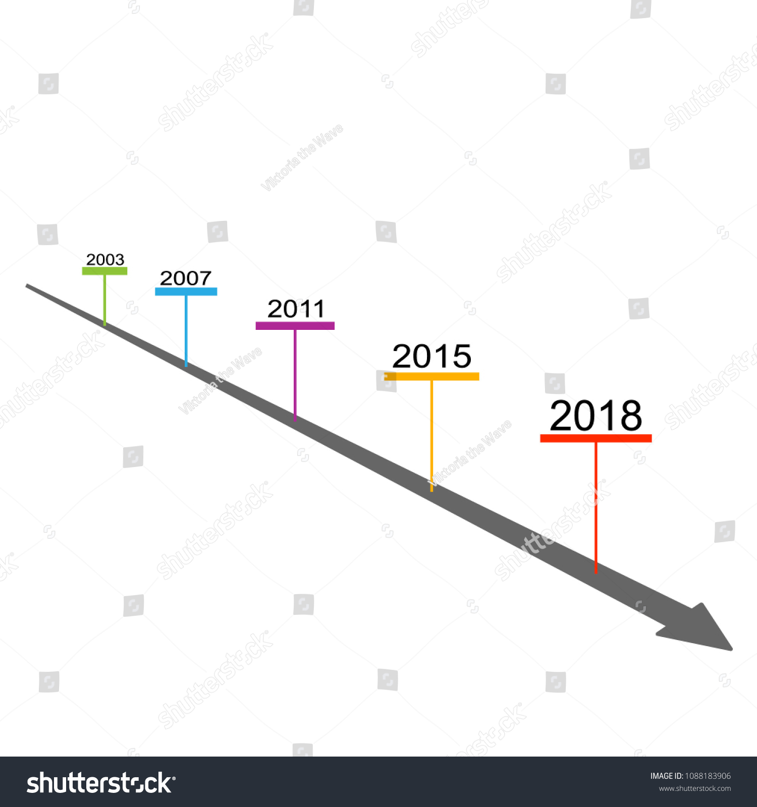 Vector Infographic Milestones Timeline Solid Arrow: vector de stock ...