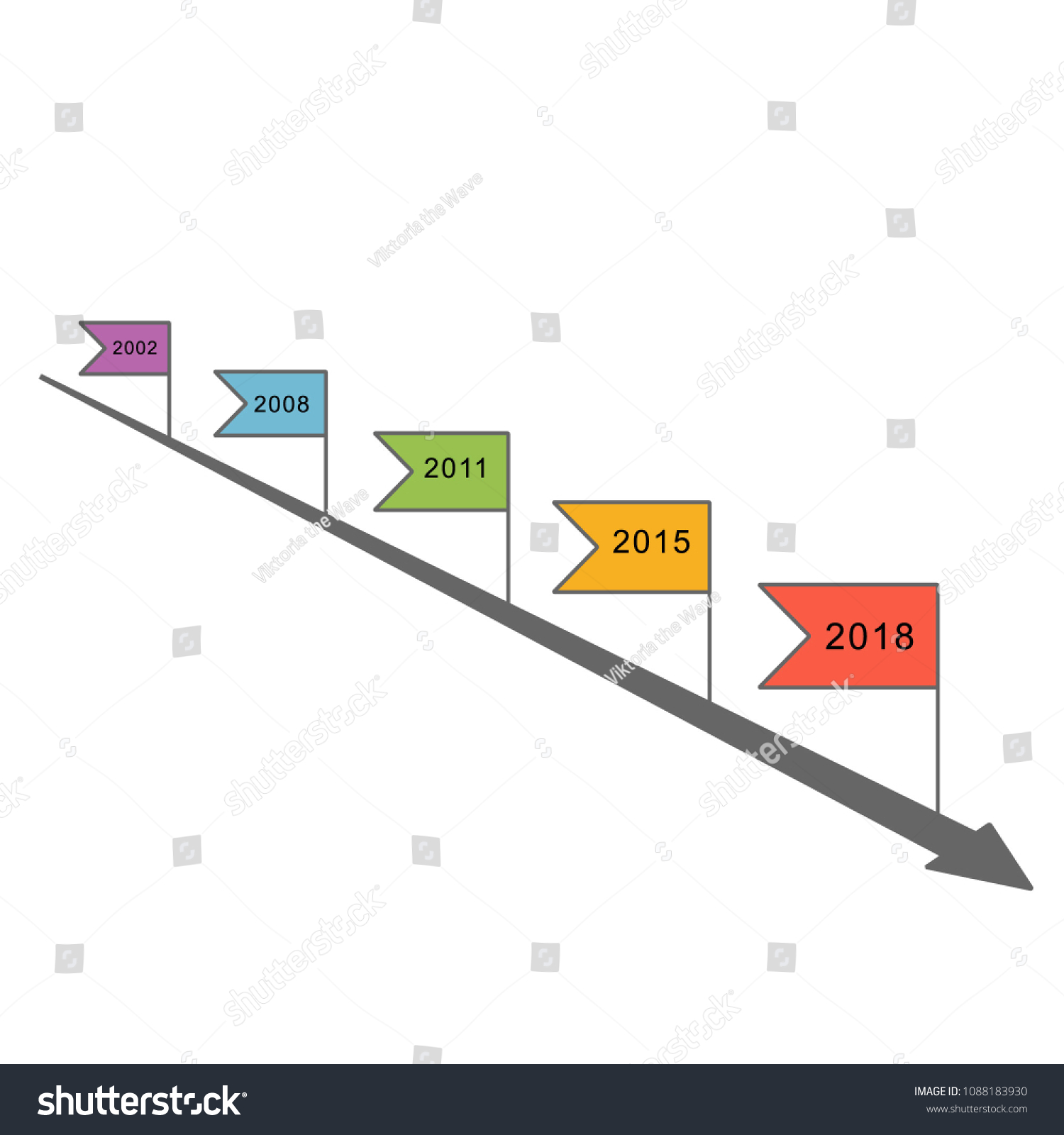 Vector Infographic Milestones Timeline Solid Arrow Stock Vector ...