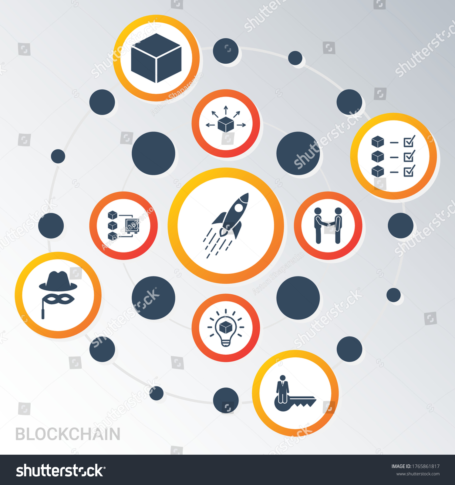 Vector Infographic Template Blockchain Data Visualization Stock Vector ...