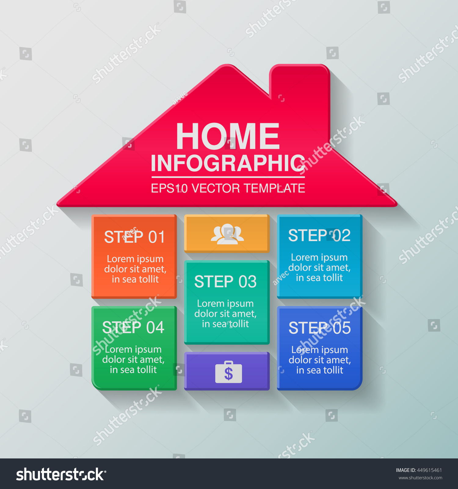 Vector Infographic Template Home Stock Vector (Royalty Free) 449615461 ...