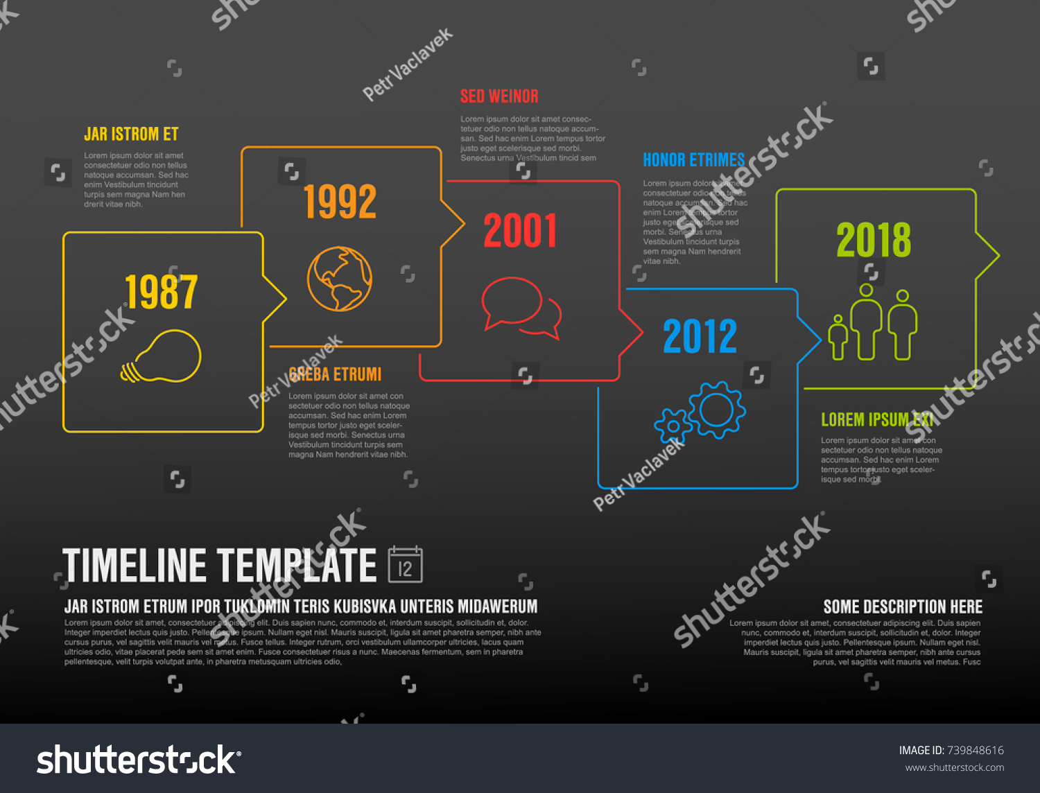 Vector Infographic Timeline Template Made Thin: เวกเตอร์สต็อก (ปลอดค่า ...