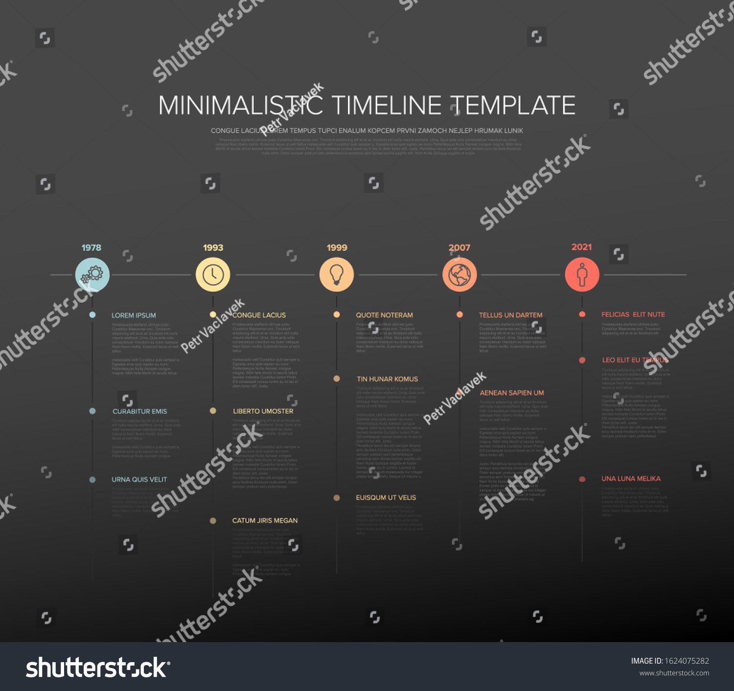 Vector Infographic Typography Timeline Report Template: เวกเตอร์สต็อก ...