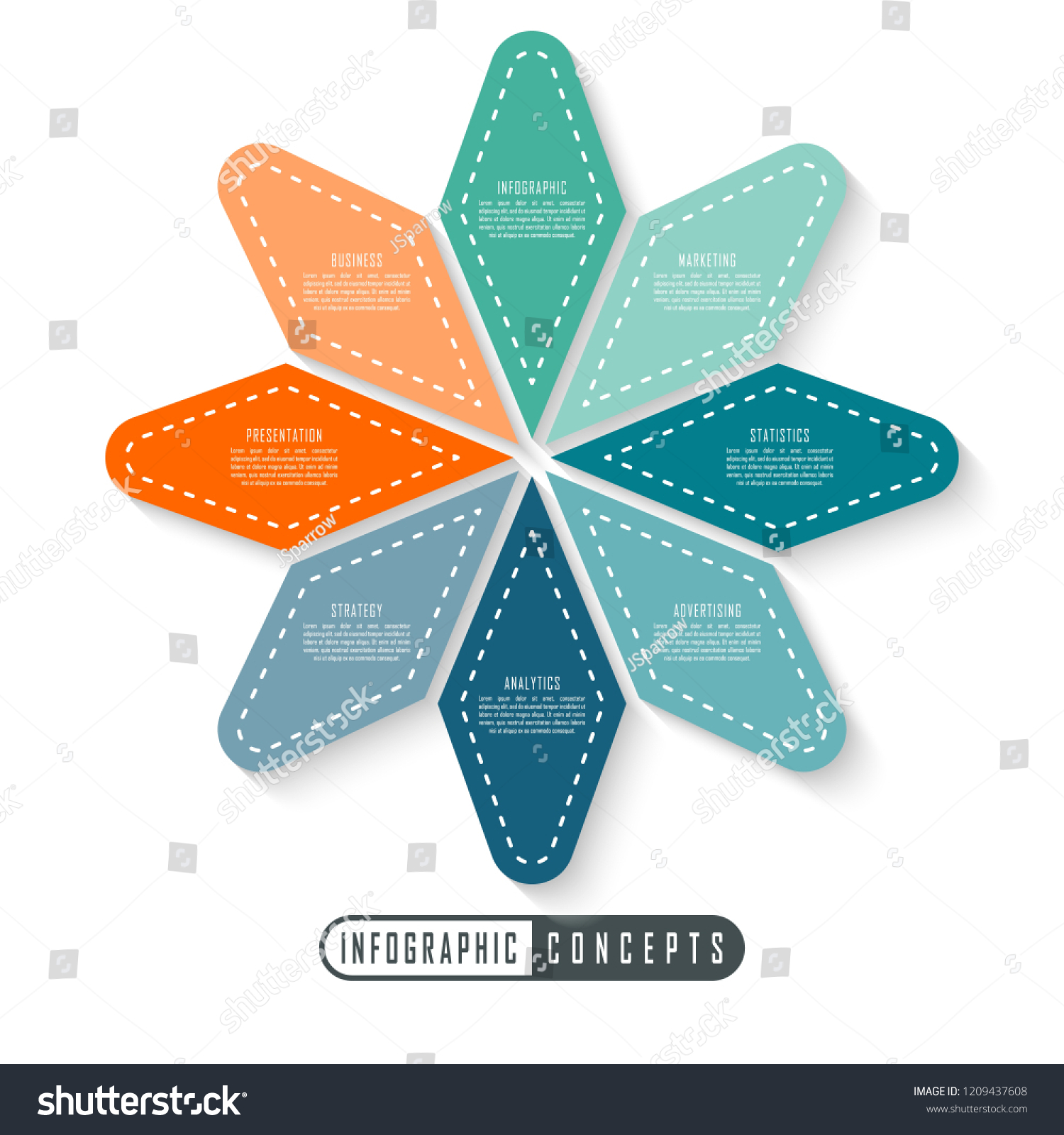 Vector Infographics Circle Template Chart Diagram Stock Vector (Royalty ...
