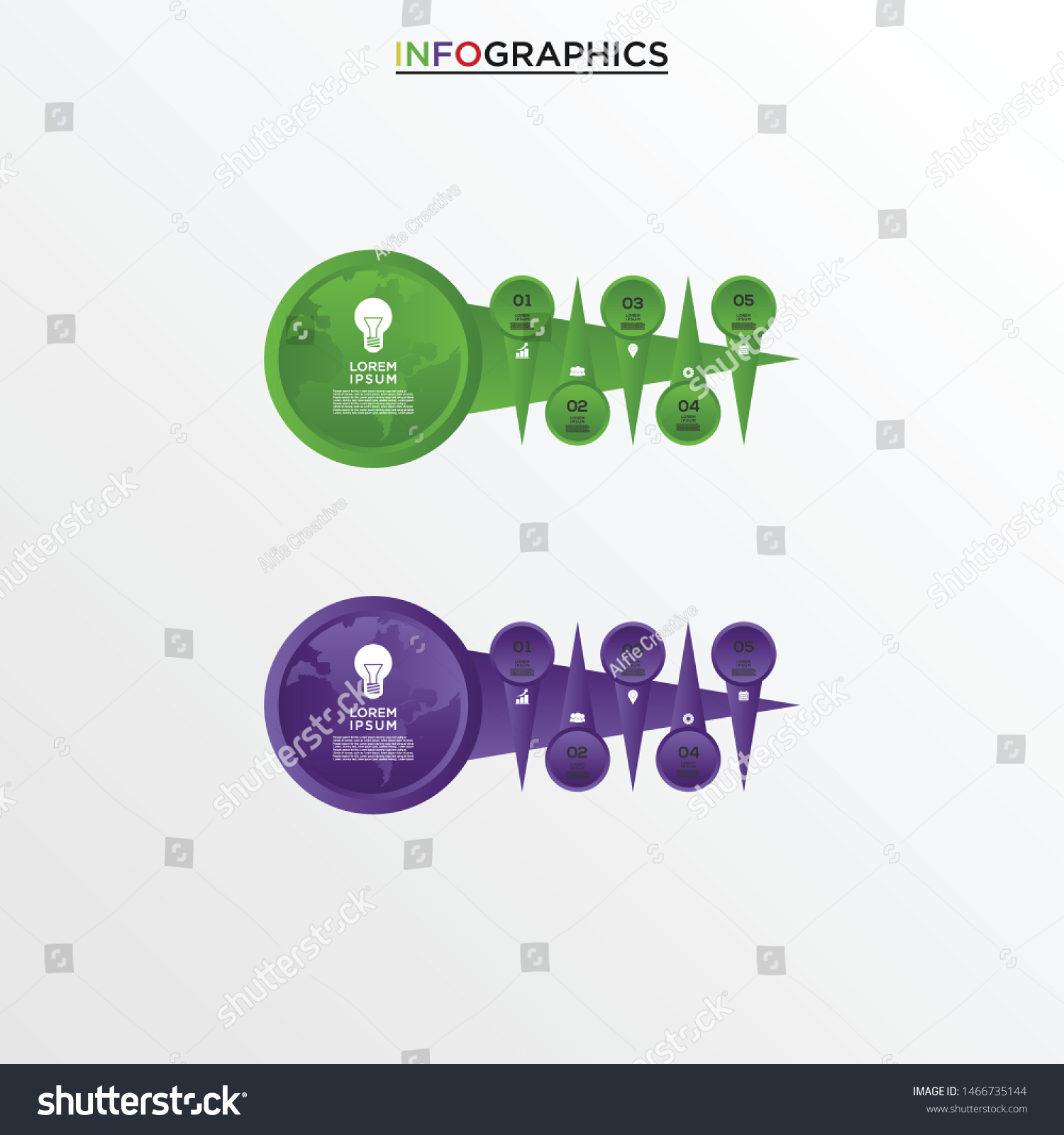 Vector Infographics Design Template Integrated Circles Stock Vector ...