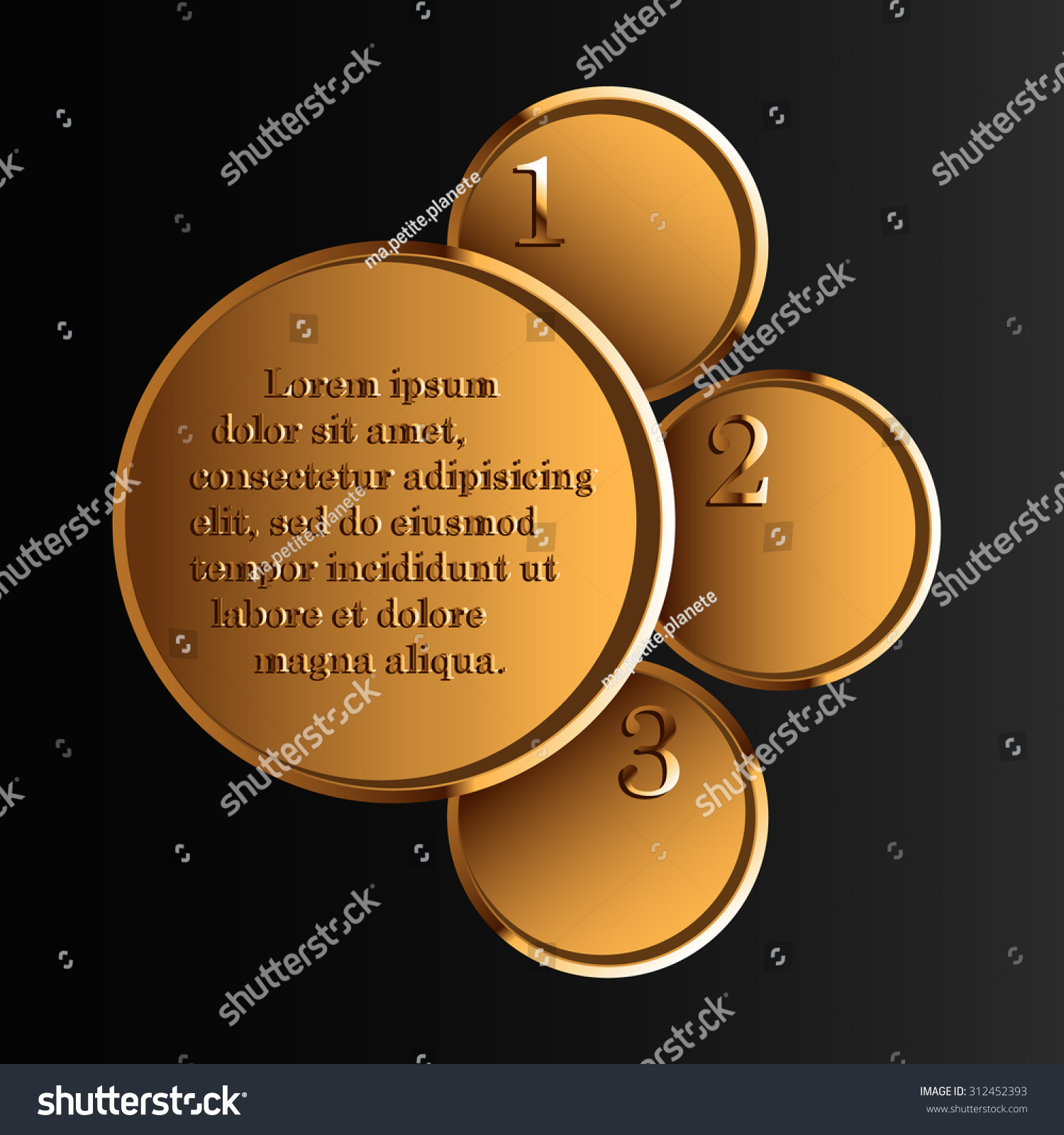 Vector Infographics Gold Eps 10 Stock Vector (Royalty Free) 312452393 ...