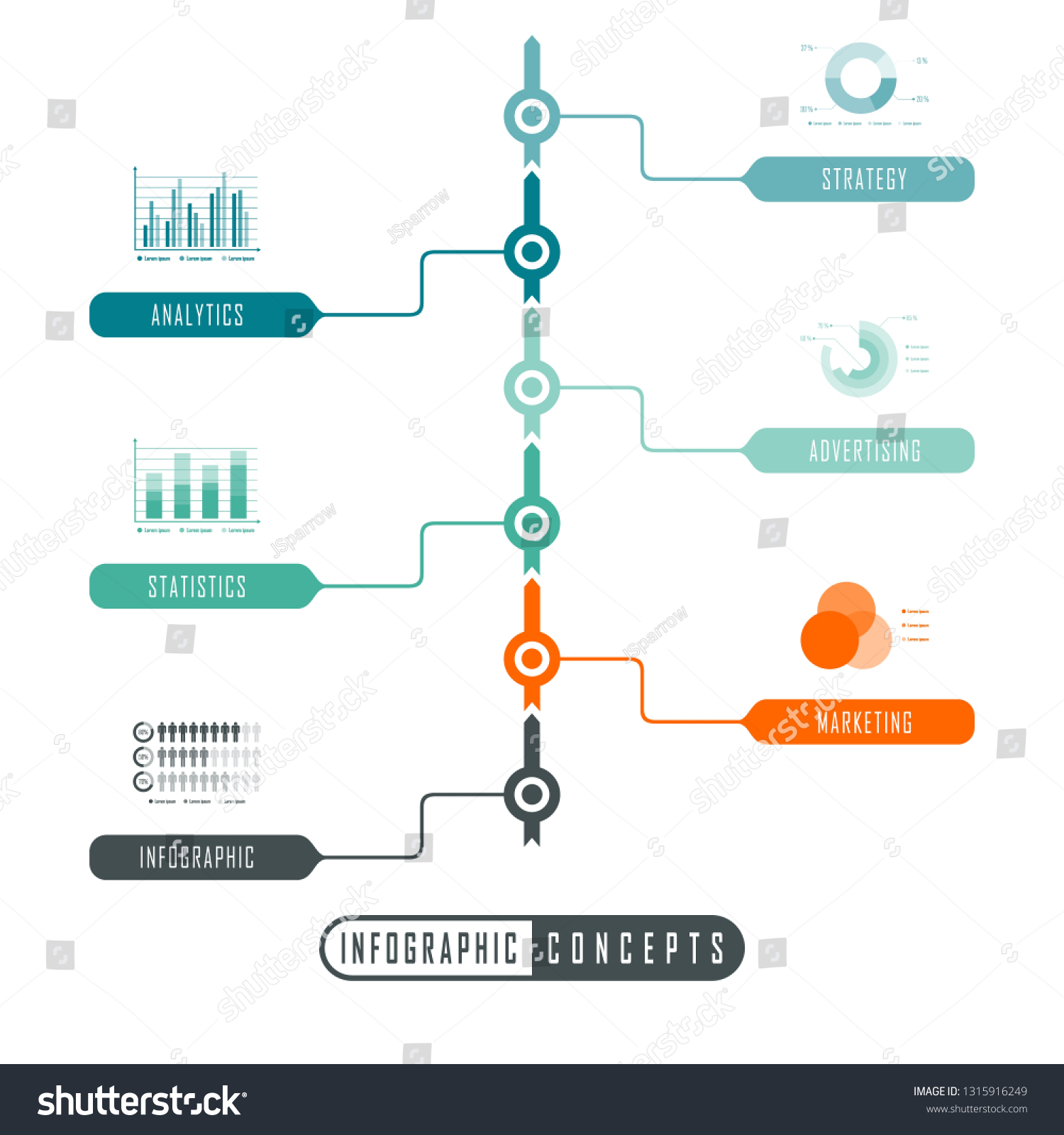 Vector Infographics Template Chart Diagram Web Stock Vector (Royalty ...