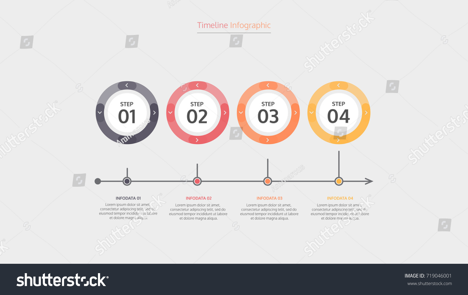 Vector Infographicstimeline 4 Steps Arrows Circlesvector Stock Vector ...