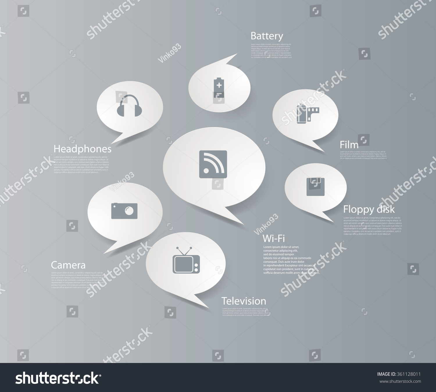 Vector Infographics Technology Multimedia Icons Stock Vector (Royalty ...