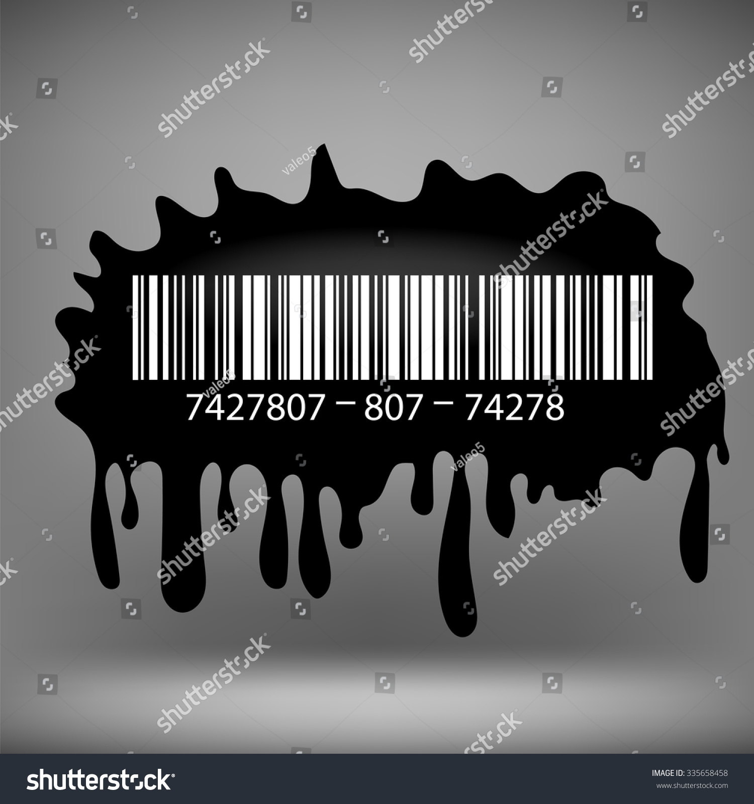 Vector Ink Blot Barcode Isolated On Stock Vector 335658458 - Shutterstock