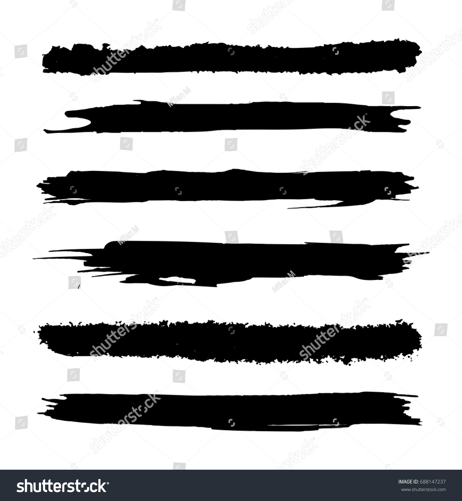 Vector Ink Brush Strokeblack Brush Line: vector de stock (libre de ...