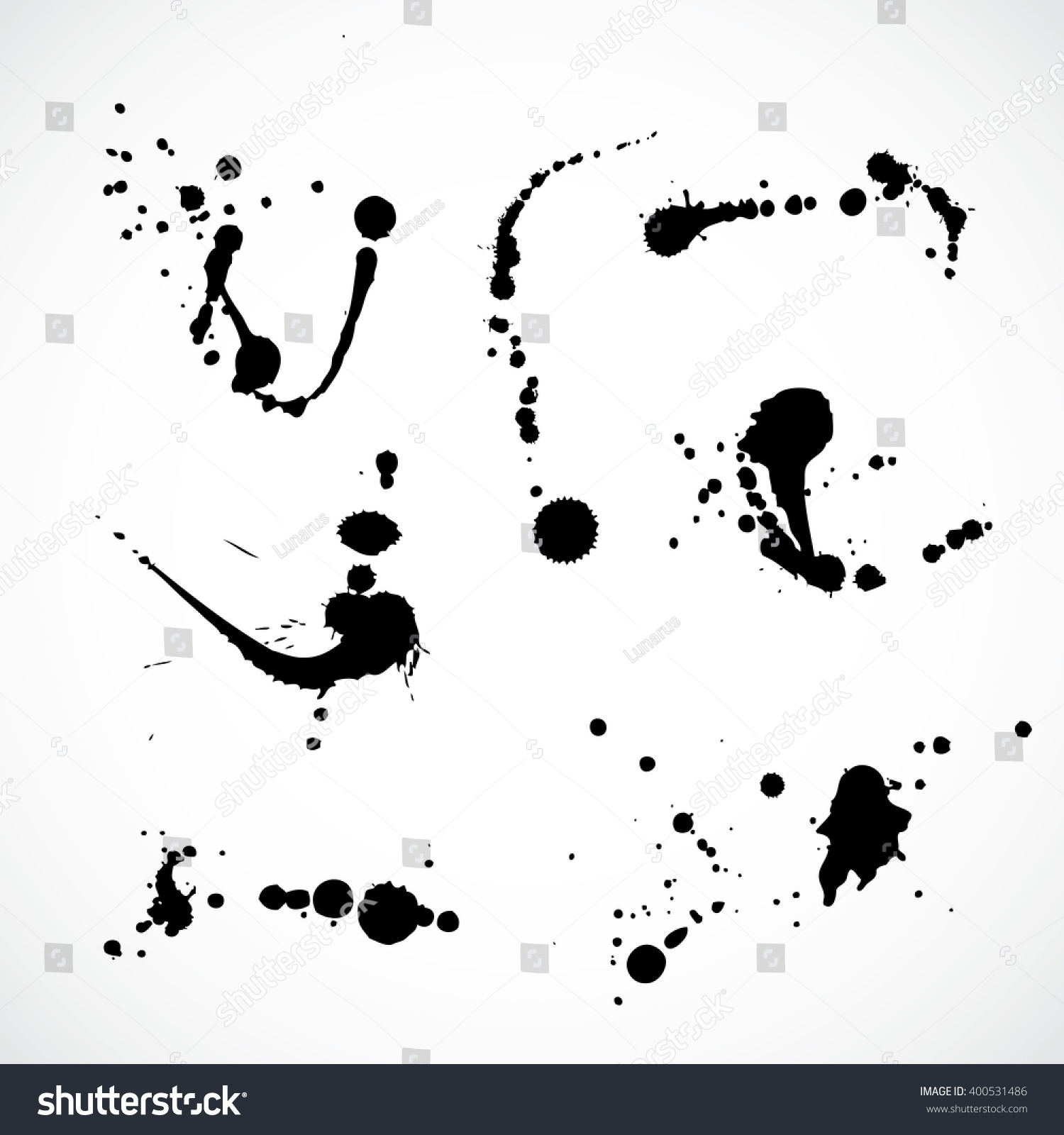 Vector Ink Splashes Template Splat Set Stock Vector (Royalty Free ...