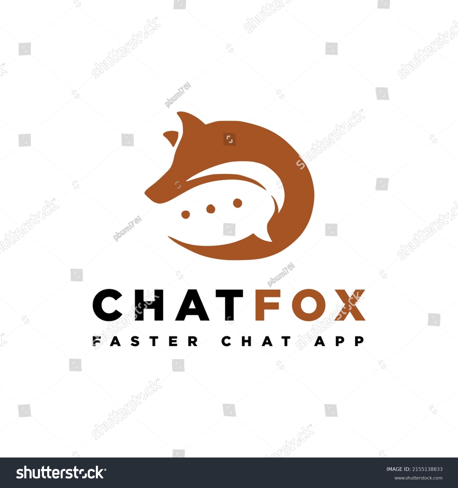 Vector Inspiration Logo Chat Fox Logo Stock Vector (Royalty Free ...