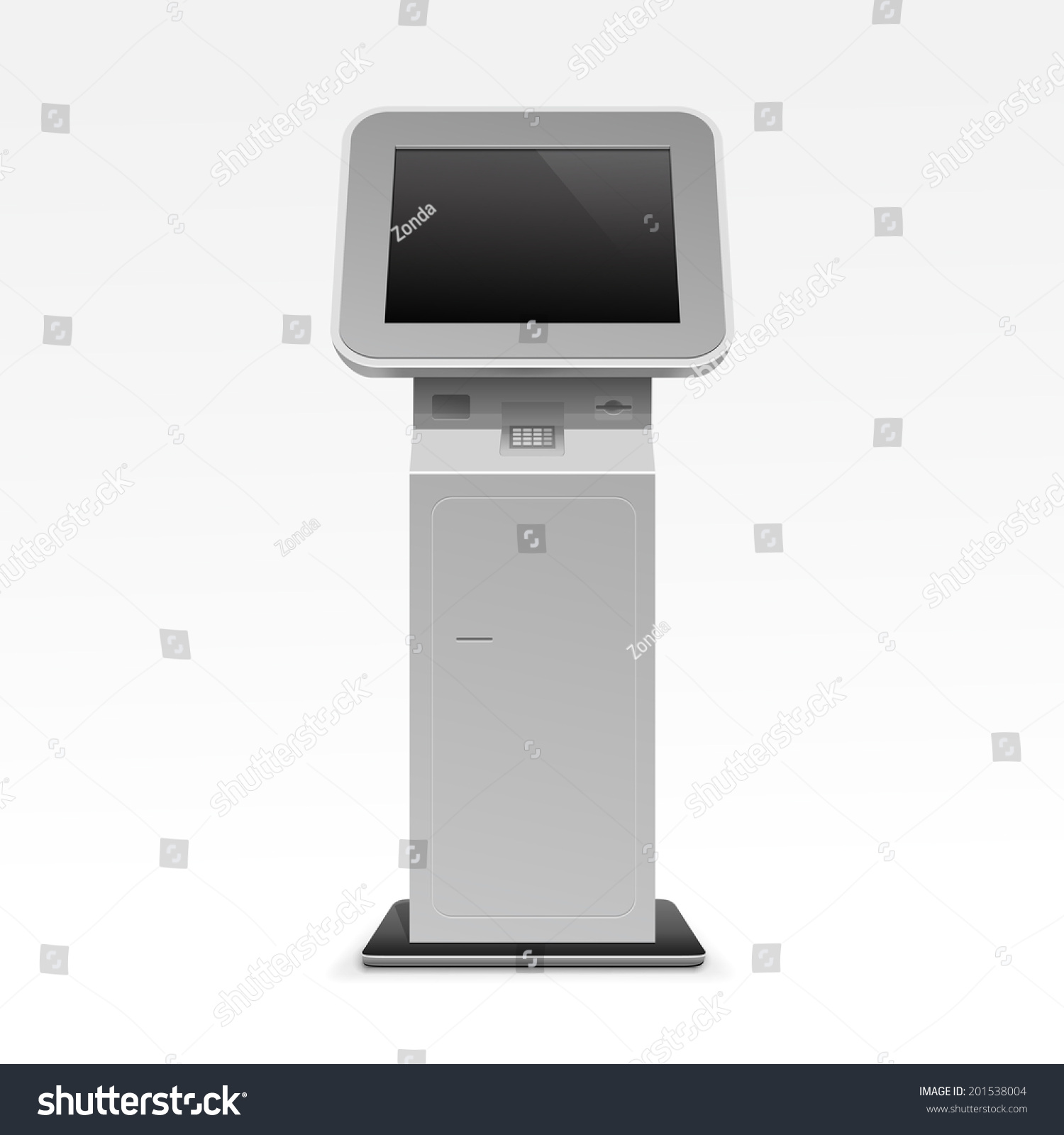Vector Interactive Information Kiosk Terminal Stand Stock Vector (Royalty Free) 201538004