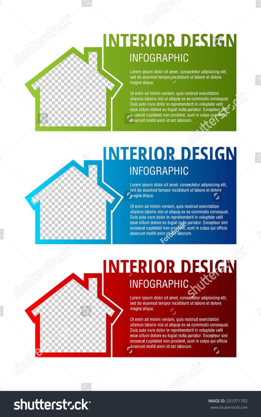 Vector Interior Design Template Interface Infographic Stock Vector ...