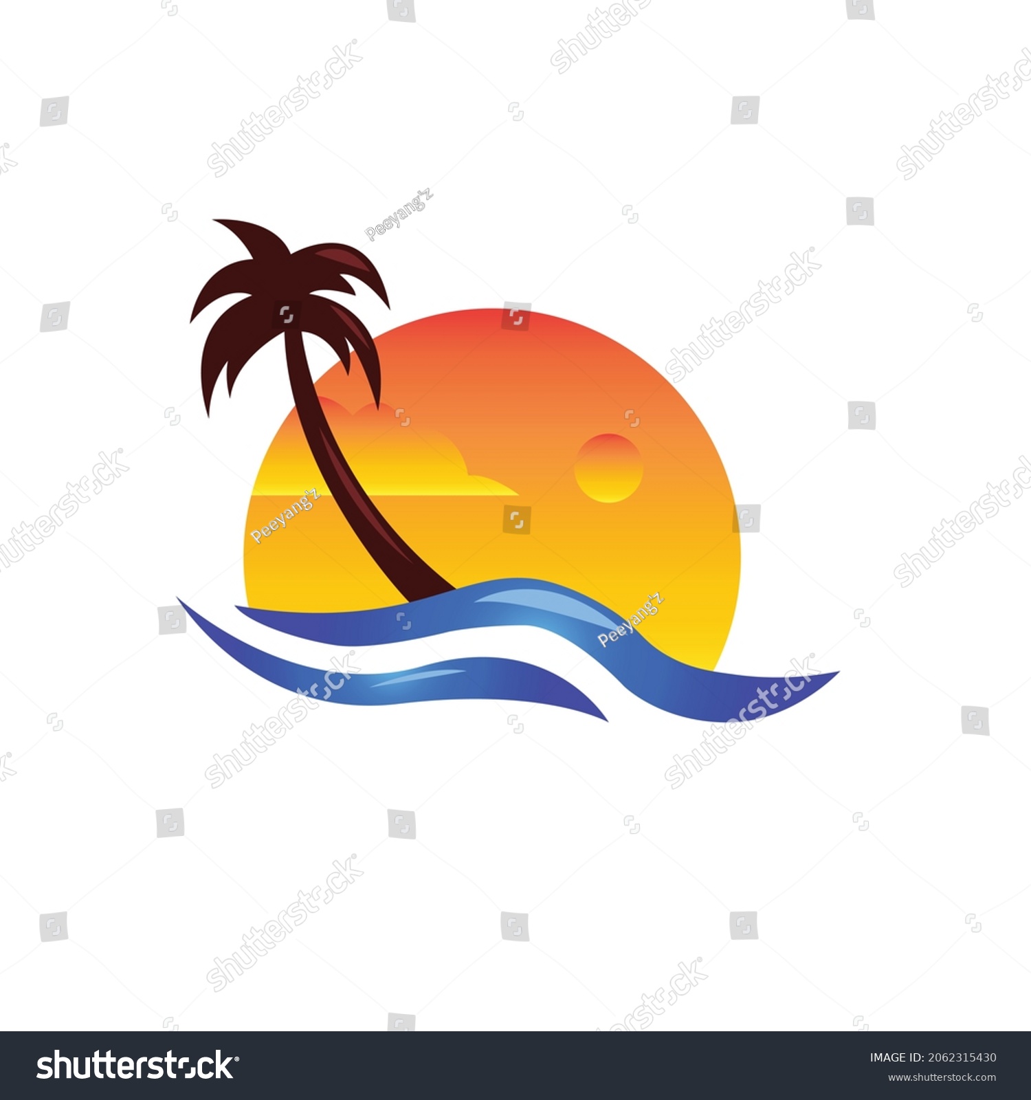 Vector Island Logo Illustrator Design Stock Vector (Royalty Free ...