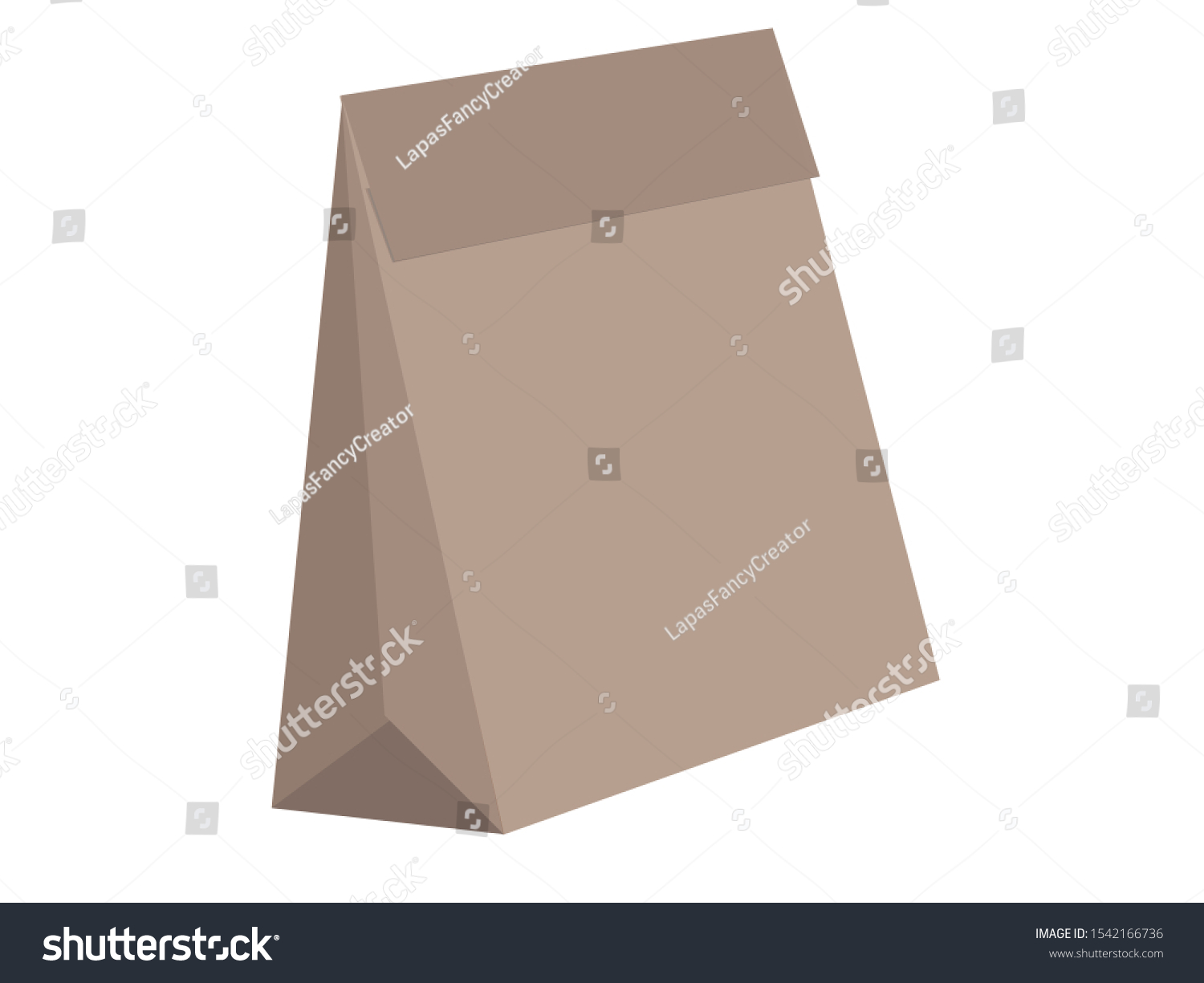 Vector Isolate Brown Paper Bag Flat Stock Vector (Royalty Free ...