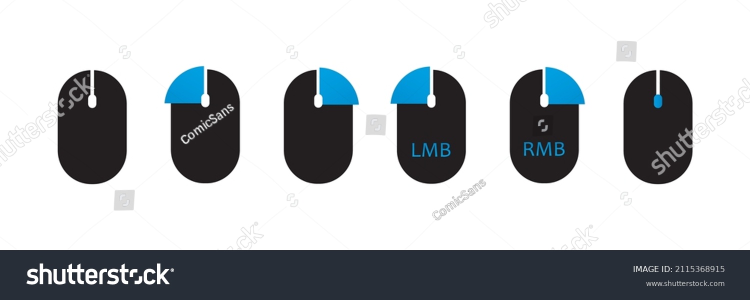 Vector Isolated Computer Mouse Symbols Game Stock Vector (Royalty Free ...
