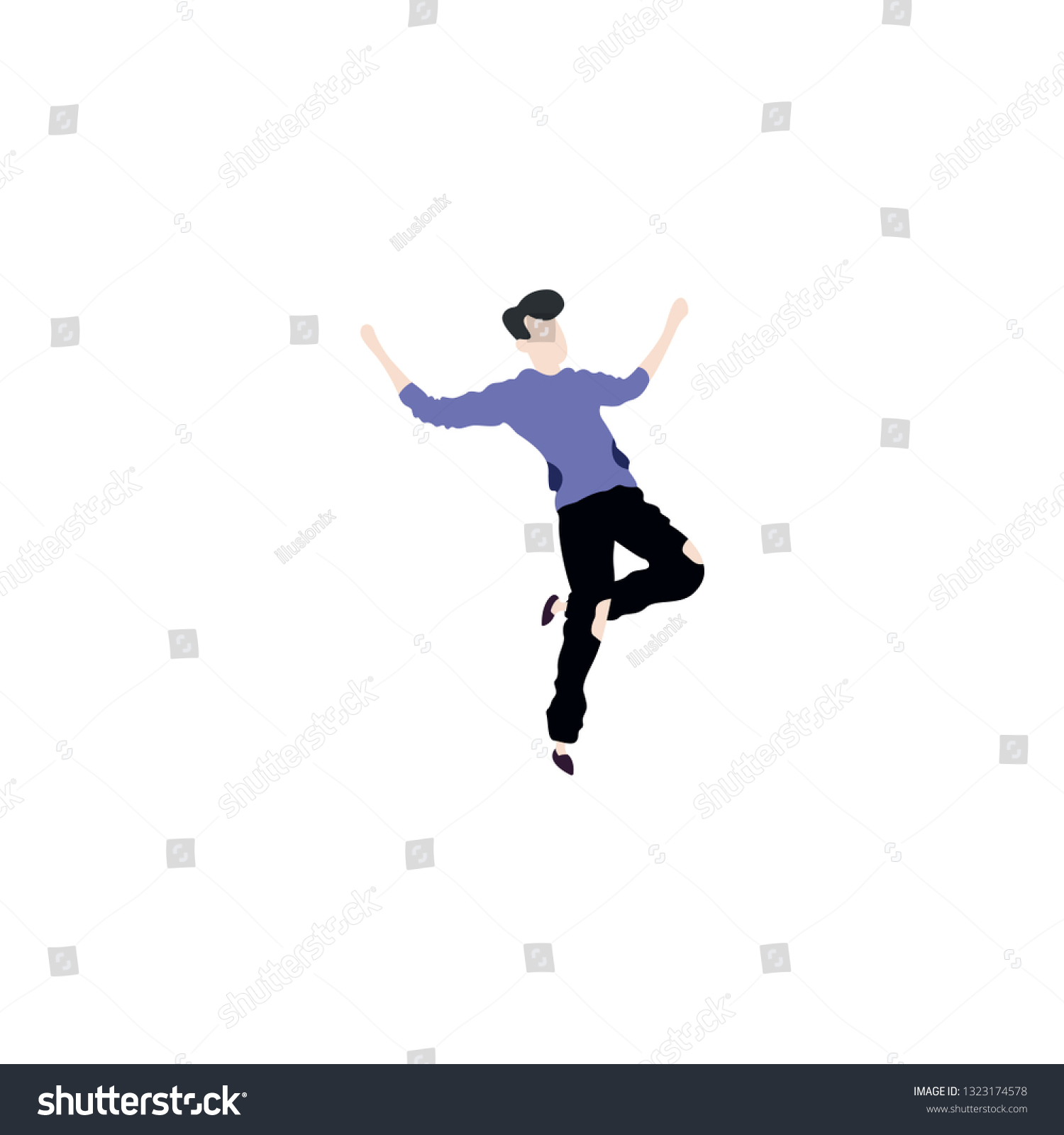 Vector Isolated Dancing Man Illustration Dancing Stock Vector (Royalty ...