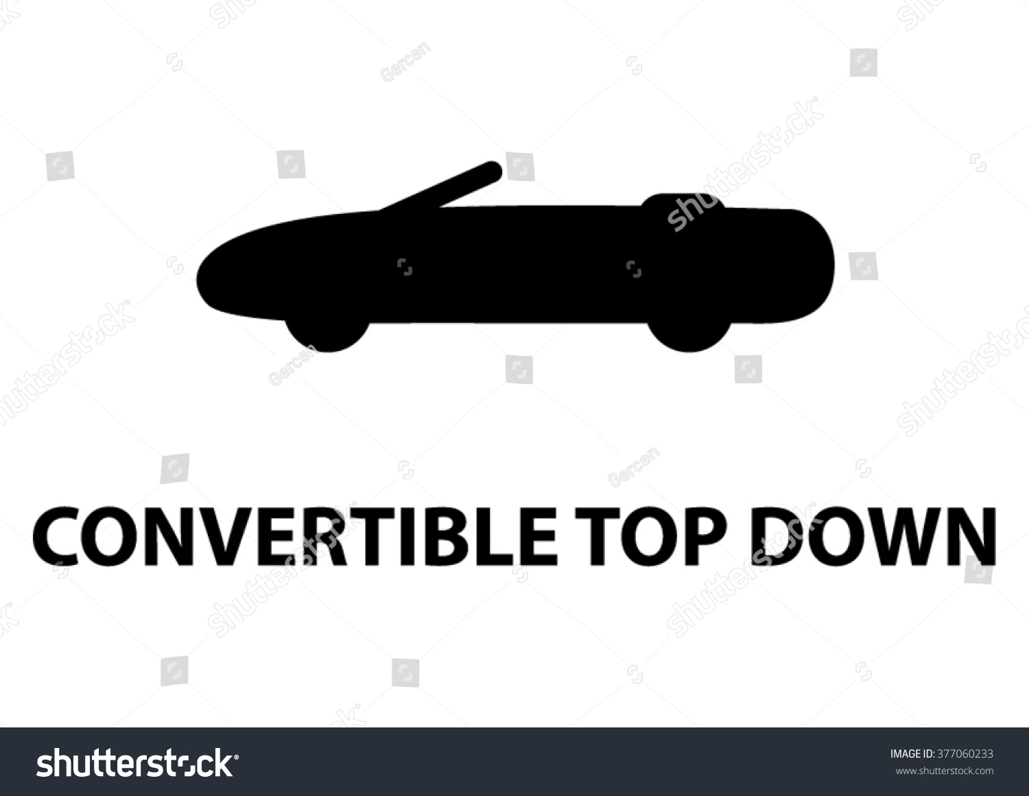 Vector Isolated Dashboard Sign Convertible Top Stock Vector (Royalty ...