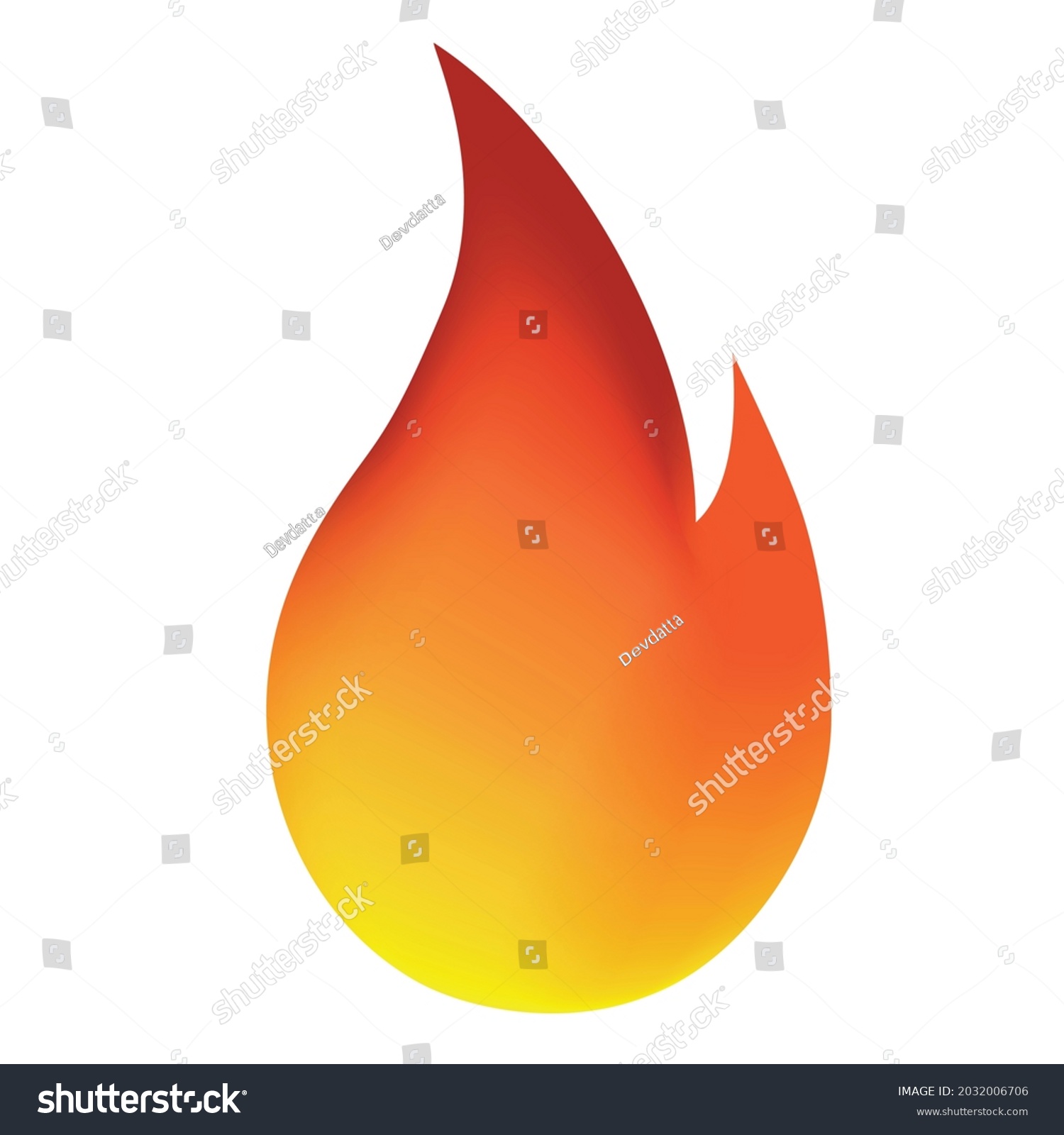 Vector Isolated Fire Emoji Fire Ball Stock Vector (Royalty Free) 2032006706