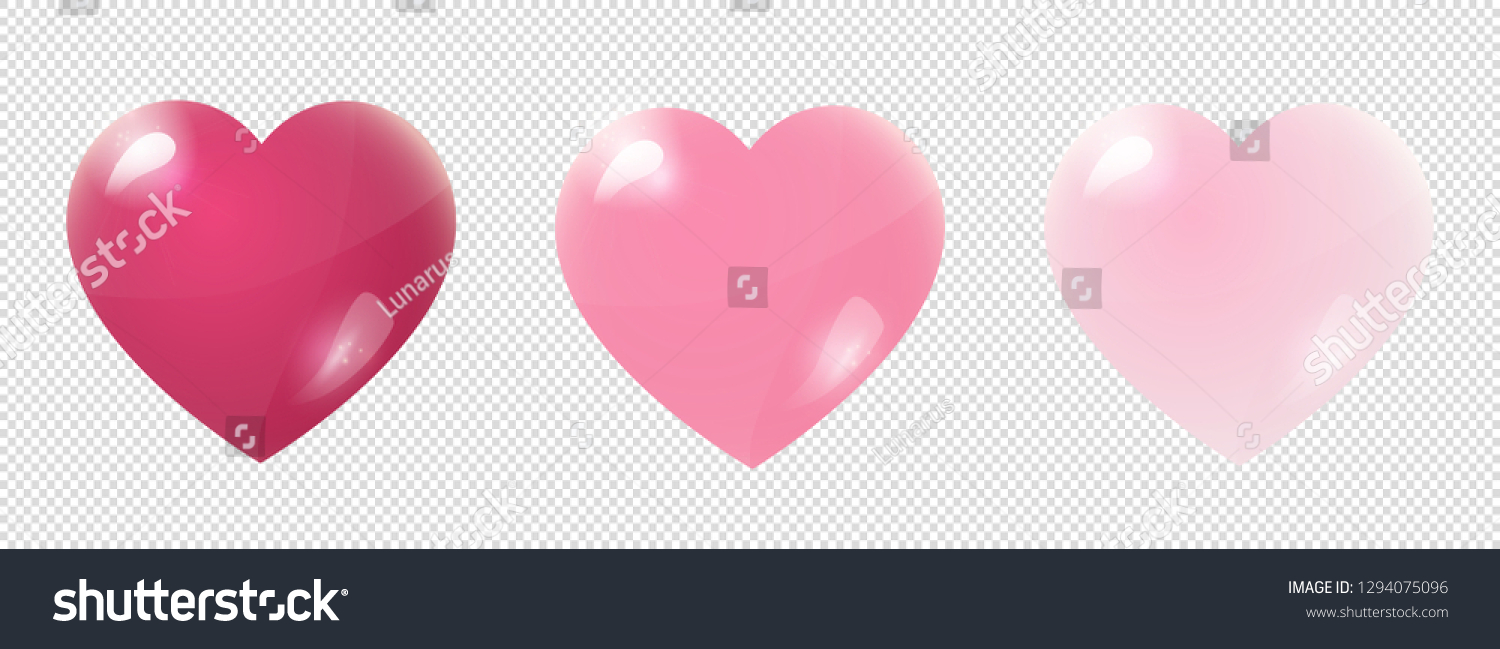 Vector Isolated Hearts Transparent Background: เวกเตอร์สต็อก (ปลอดค่า ...