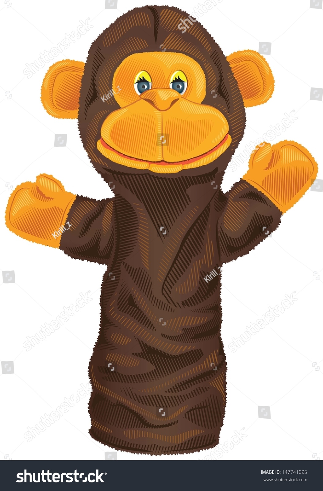 Vector Isolated Image Monkey Puppet: เวกเตอร์สต็อก (ปลอดค่าลิขสิทธิ์ ...