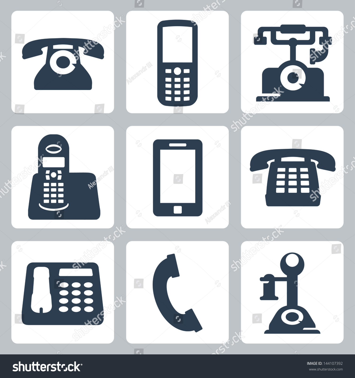 Vector Isolated Phones Icons Set - 144107392 : Shutterstock