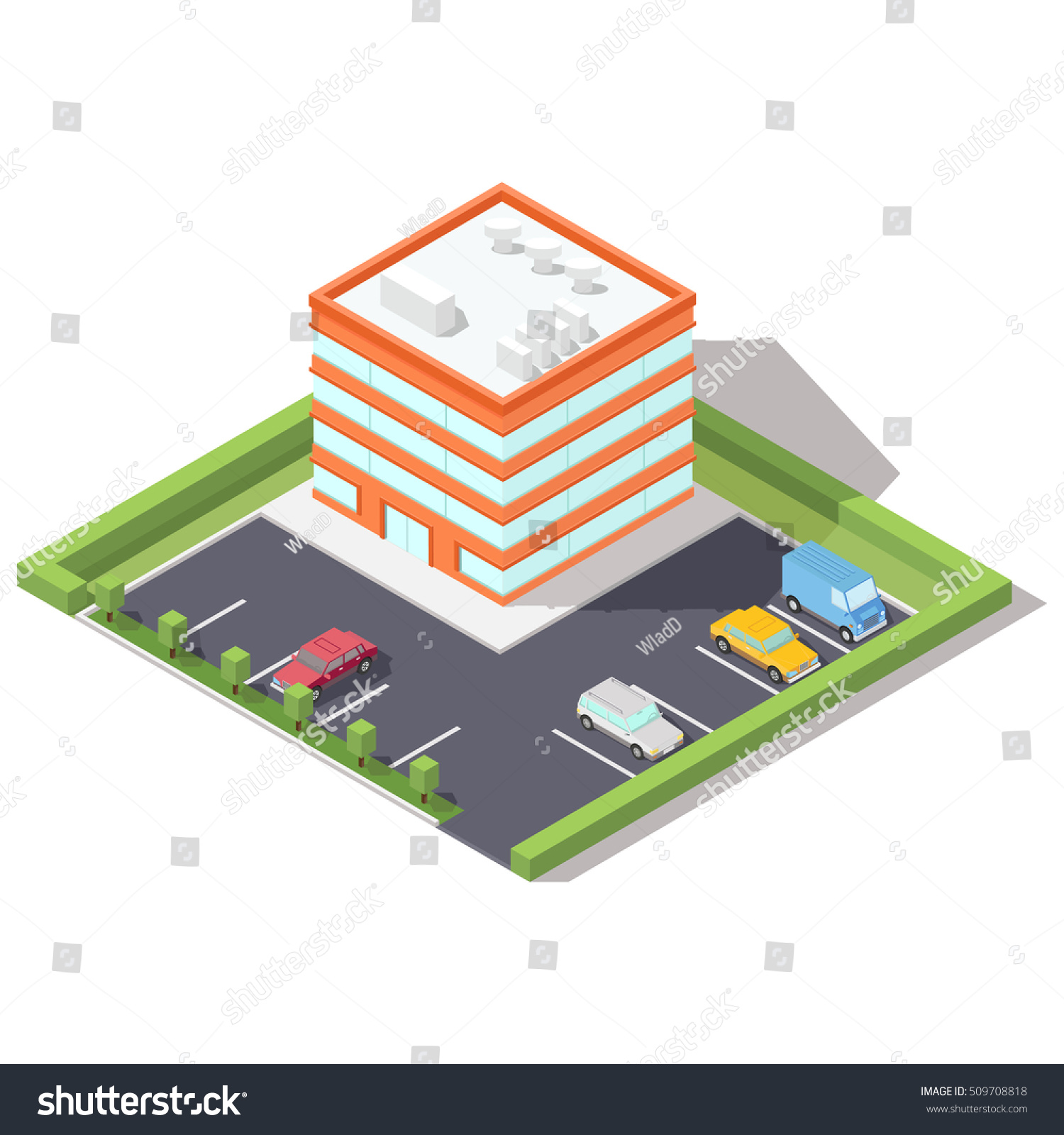 Vector Isometric Building City Map Creation Stock Vector (Royalty Free ...