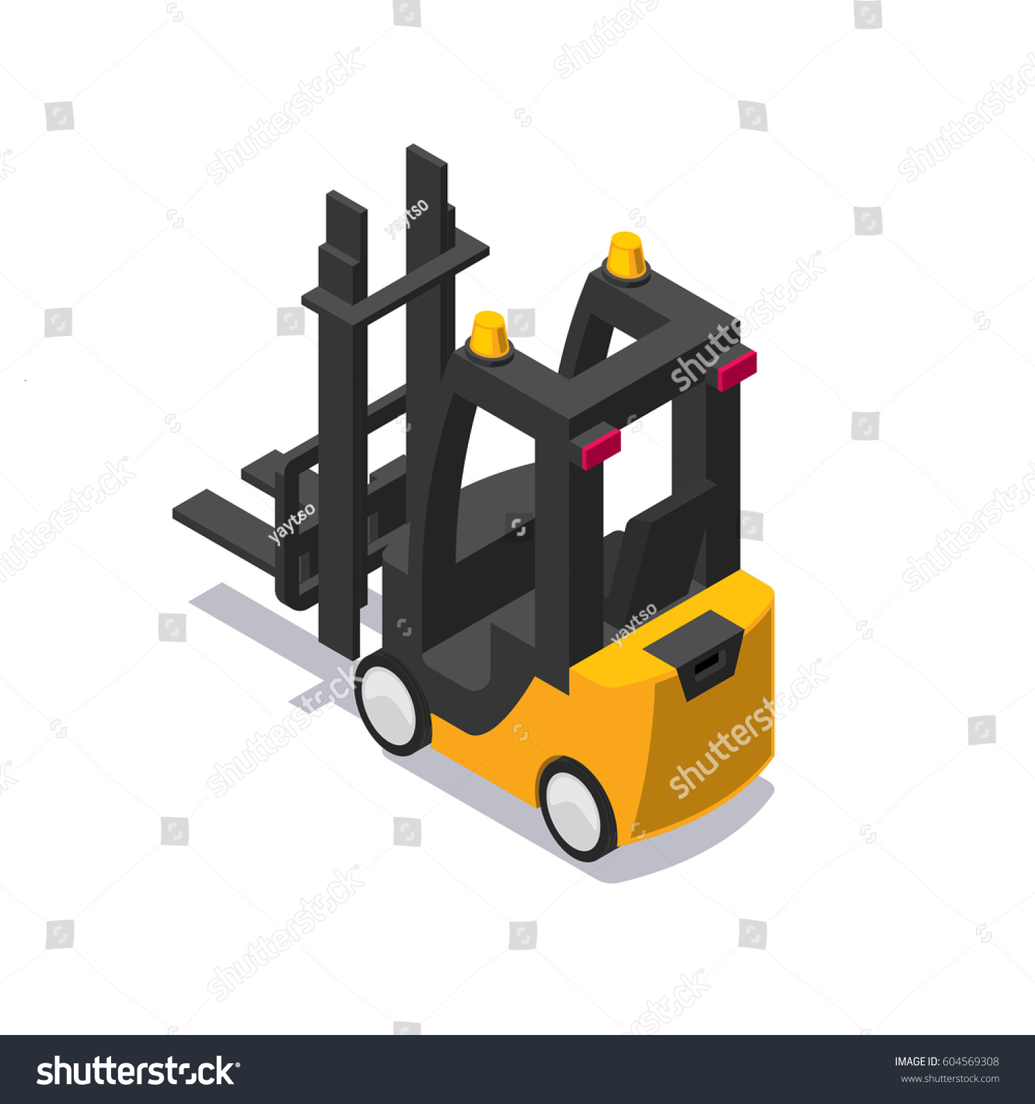 Vector Isometric Forklift Icon Stock Vector (Royalty Free) 604569308