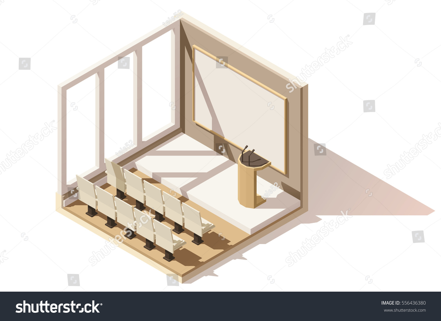 Vector Isometric Low Poly Conference Room Stock Vector (Royalty Free ... Vector Isometric Low Poly Conference Room Stock Vector (Royalty Free ...