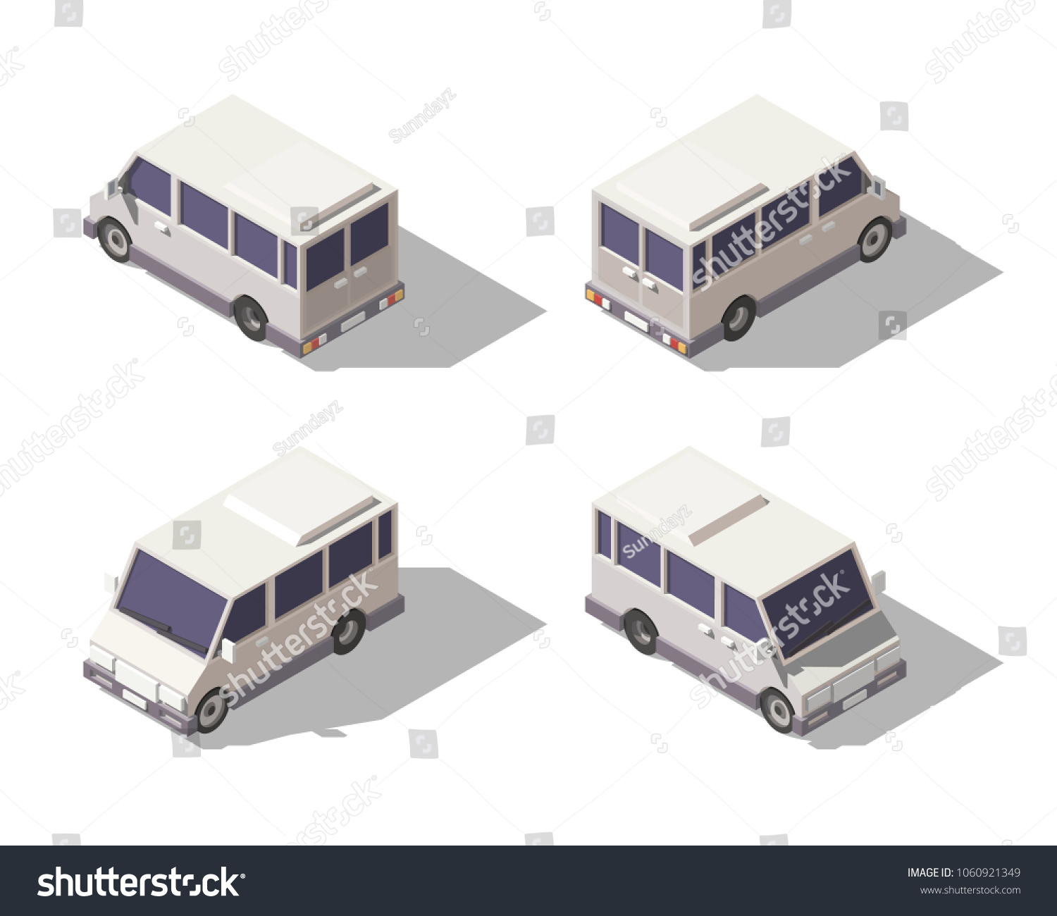 Vector Isometric Passenger Van Mini Bus: vector de stock (libre de ...