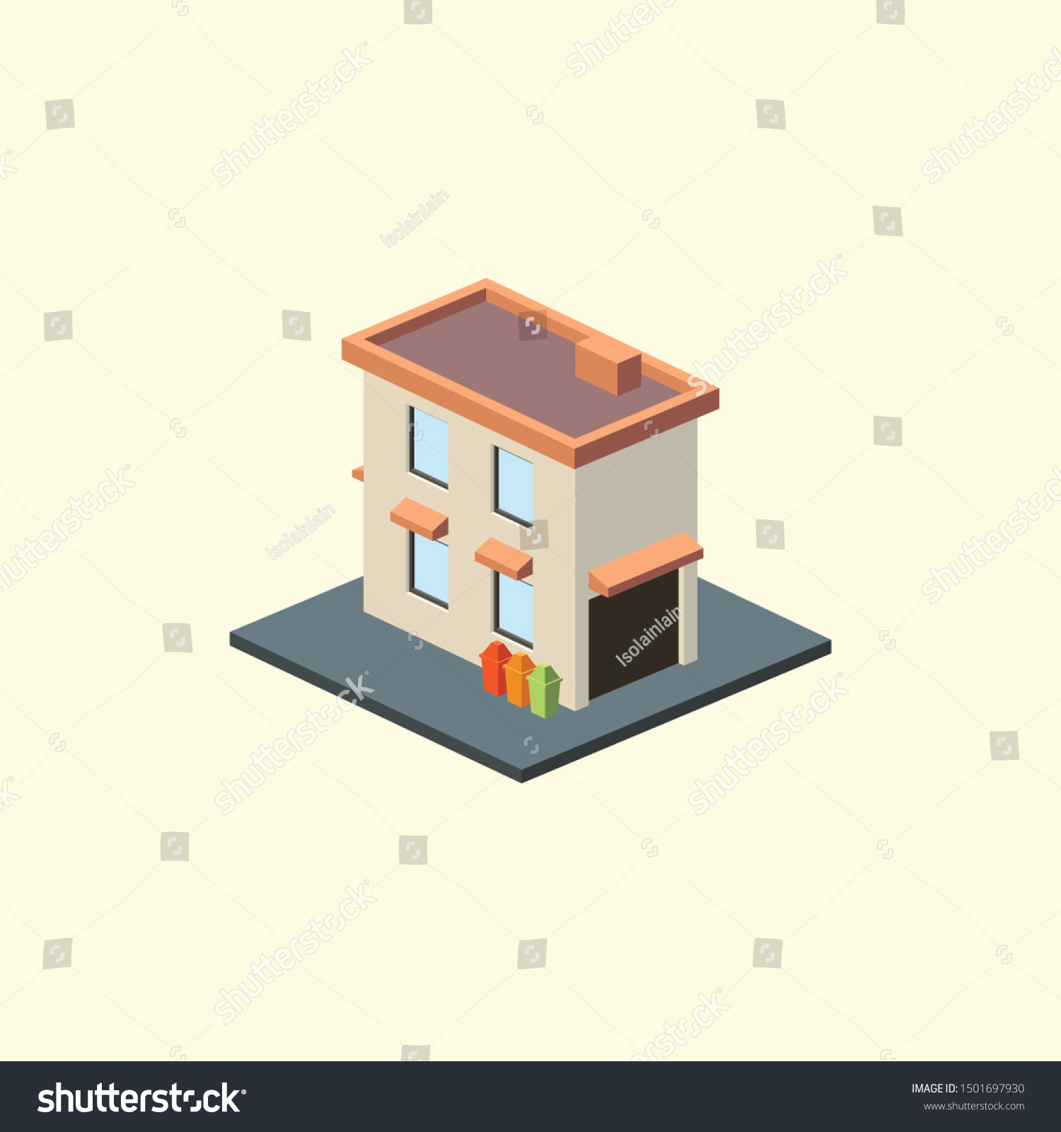 Vector Isometric Representing Hotel House Stock Vector (Royalty Free ...