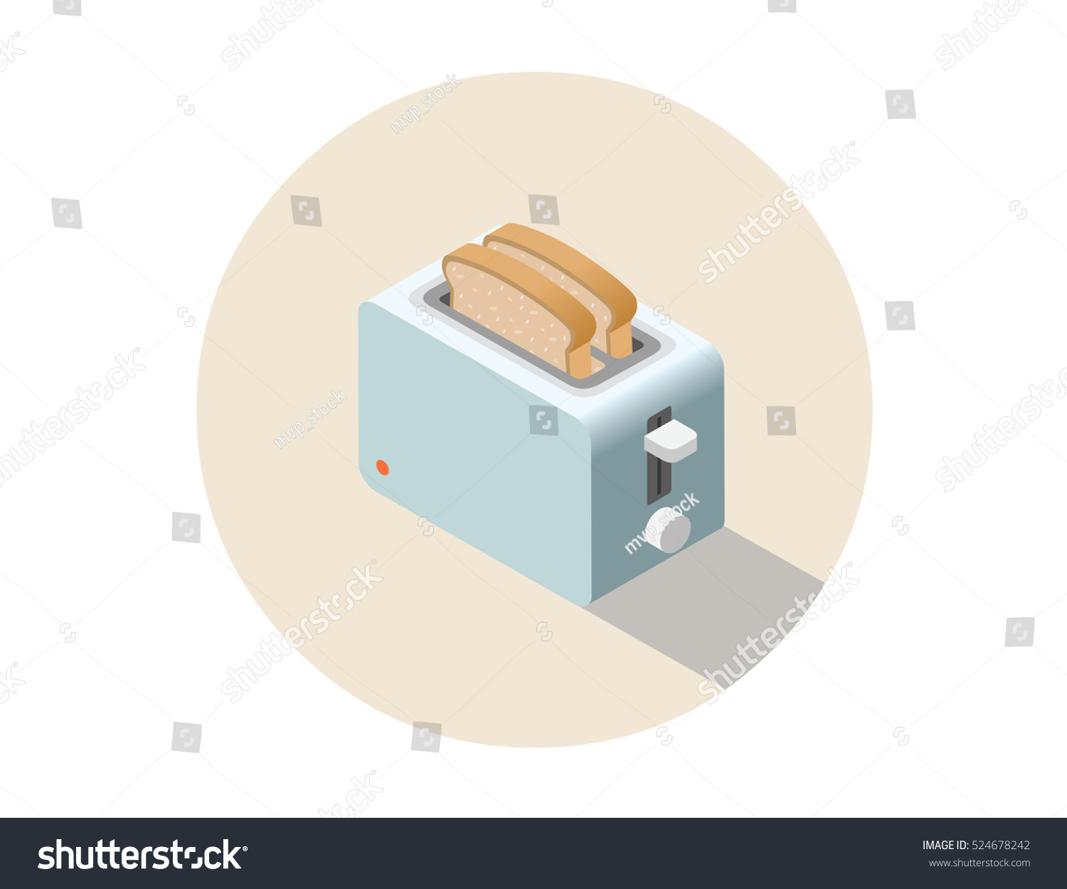 Vector Isometric Toaster Kitchen Equipment Icon Stock Vector (Royalty ...