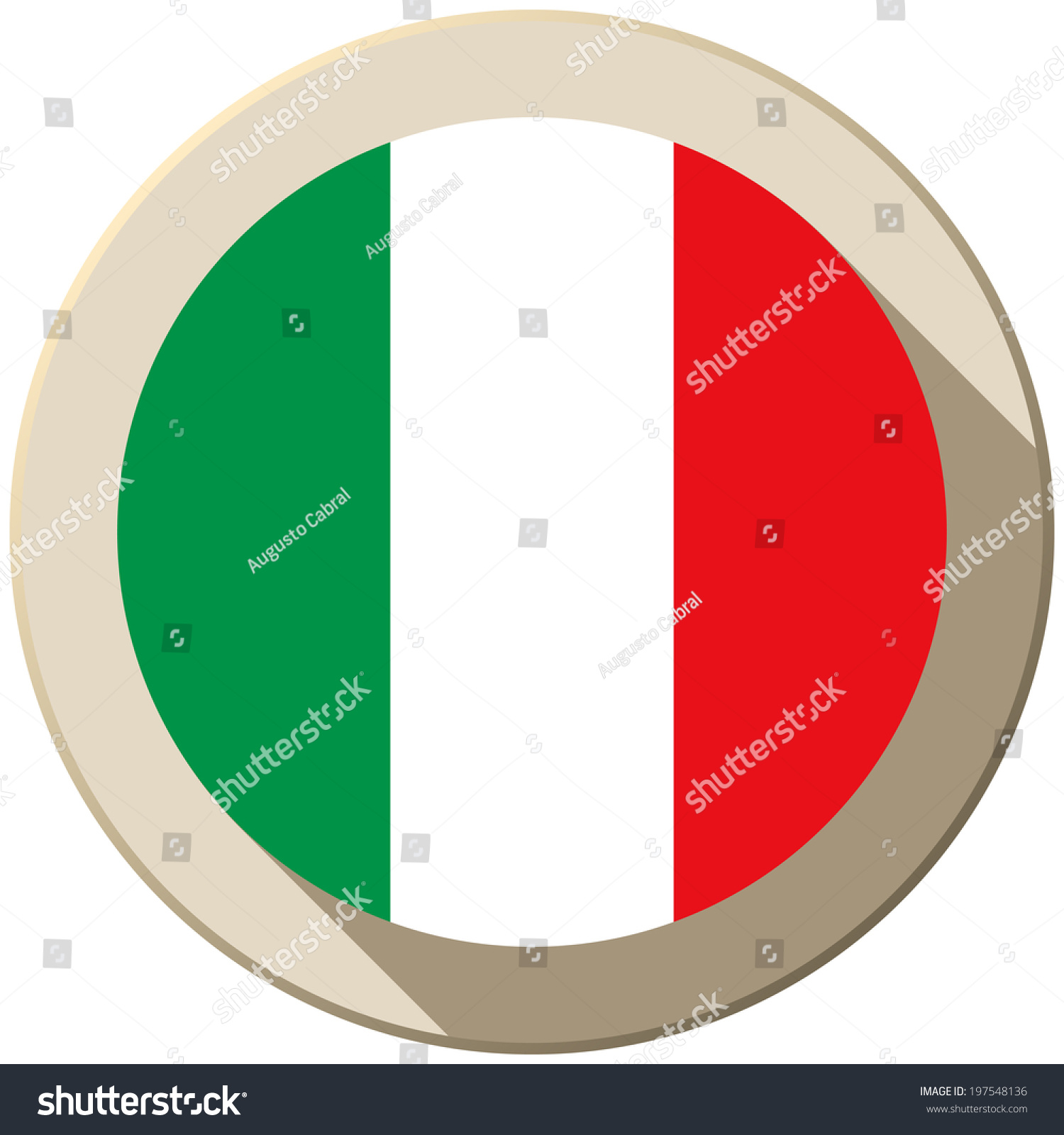 Vector Italy Flag Button Icon Modern Stock Vector (Royalty Free) 197548136