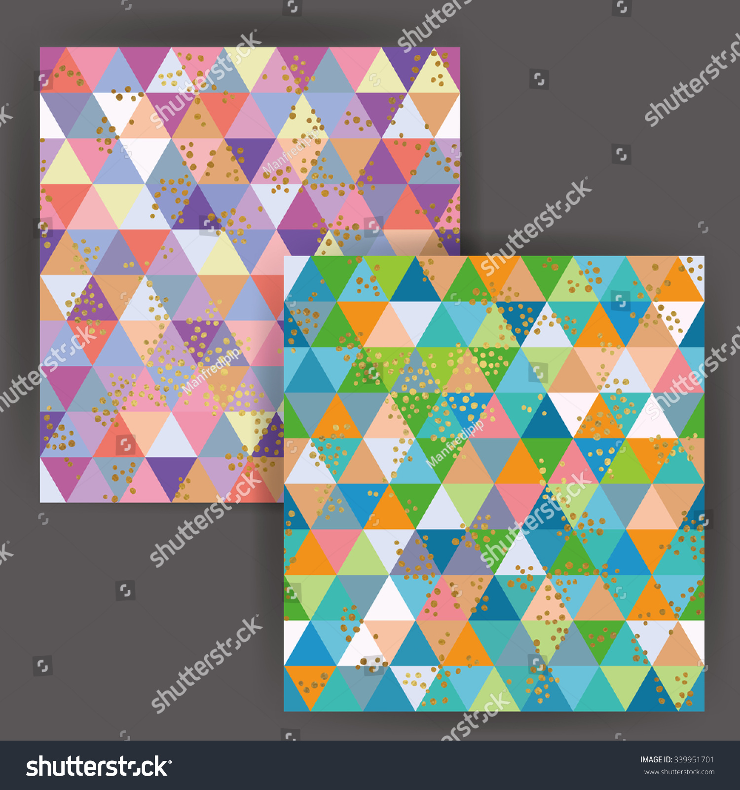 Vector Japanese Style Triangular Pattern Gold Stock Vector (Royalty ...