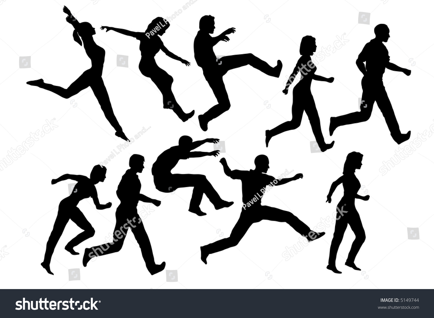 Vector Jumping Man Woman Stock Vector (Royalty Free) 5149744 | Shutterstock